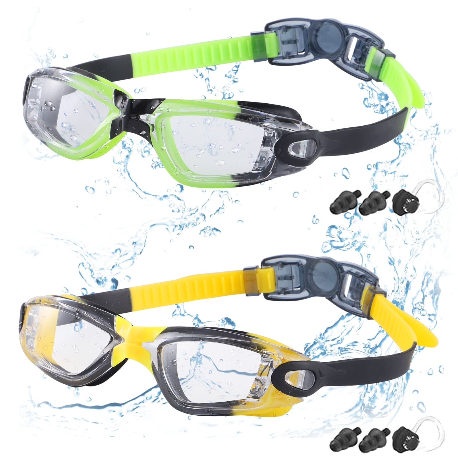 Ochapa Kids Swim Goggles, 2 Pack Swimming Goggles for Swimming 4-14 ...