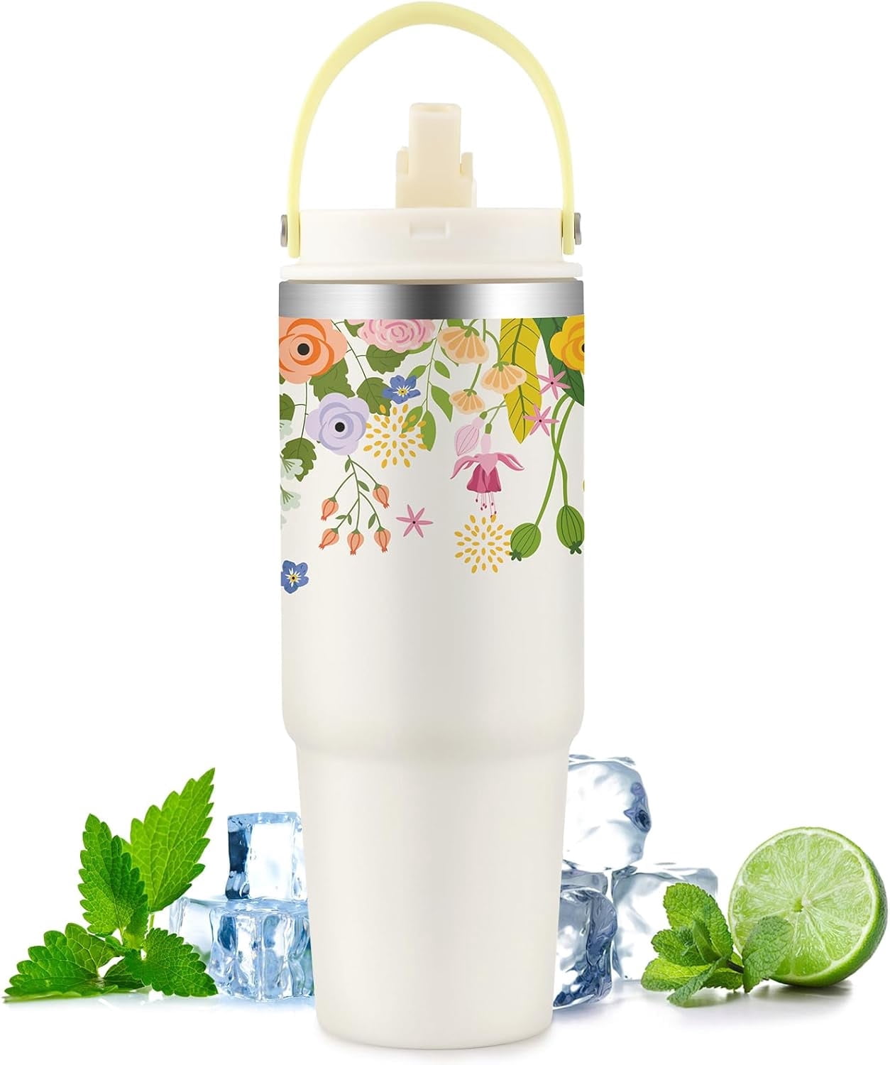 Ochapa Rainbow 30oz Tumbler Stainless Steel With Handle Flip Straw ...