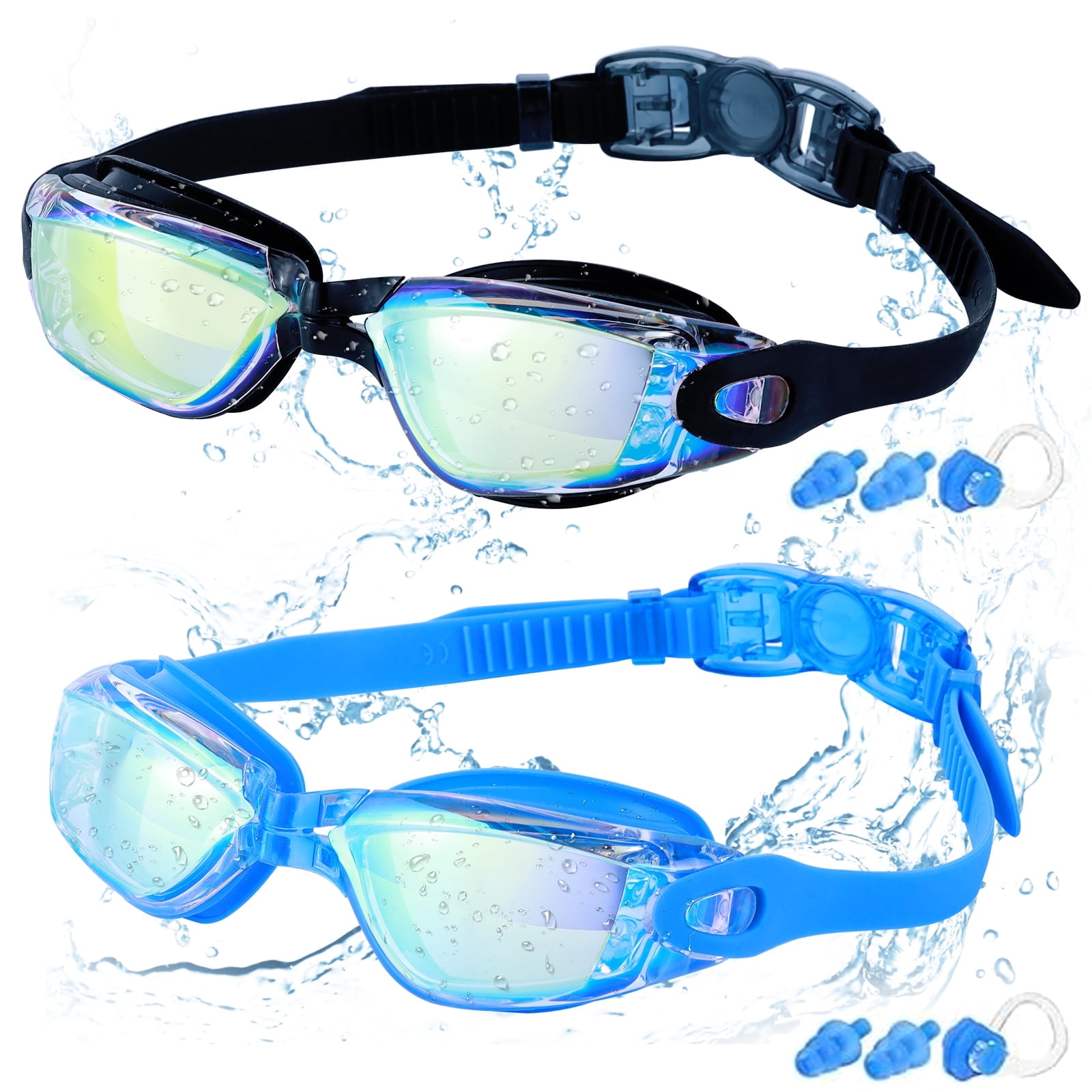 Ochapa Swim Goggles - Swimming Goggles, Pack of 2 Professional Anti Fog ...