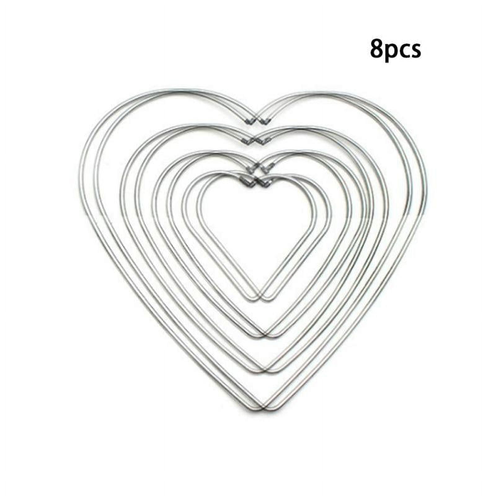 Ochine Heart Metal Wire Wreath Frame Form Hanger (8 Pack 4 Sizes ...