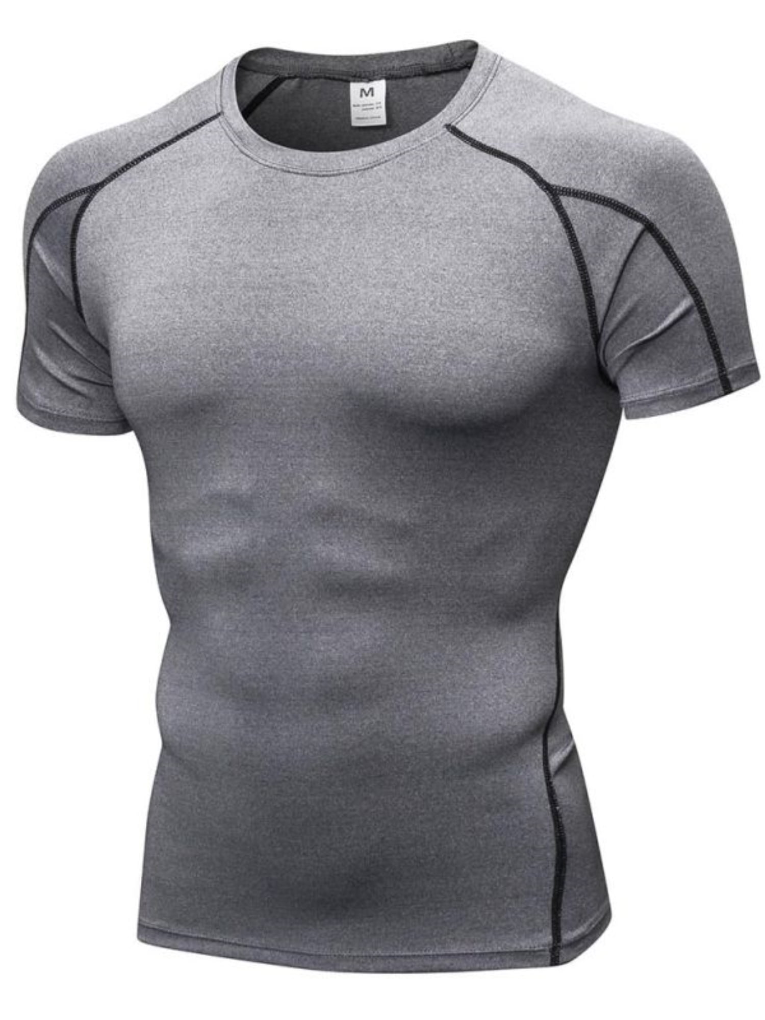 Ochine Men Compression Shirt Short Sleeve Cool Dry Soft Stretch Work Out T Shirts Base Layer for ...