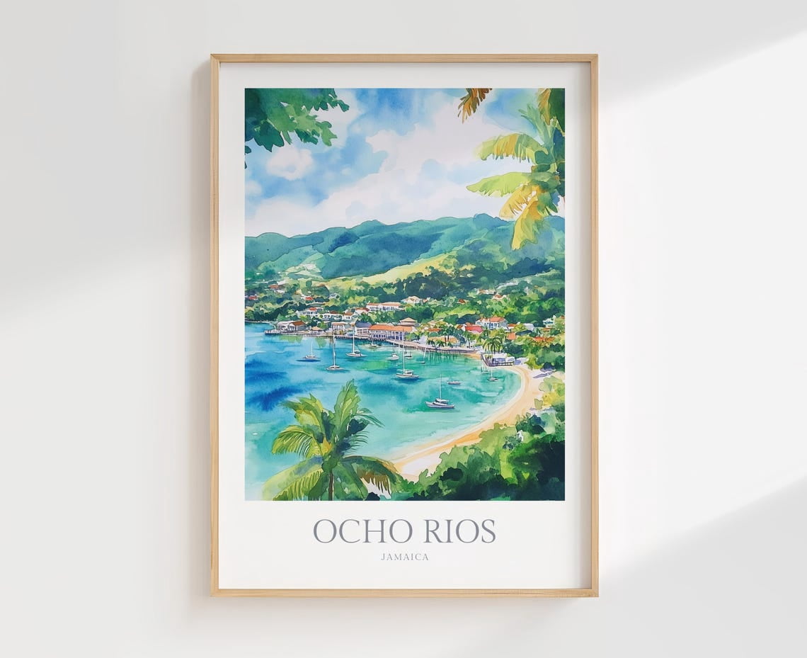 Ocho Rios Jamaica Poster Vintage Wall Art Home Decor Poster, Unframed ...