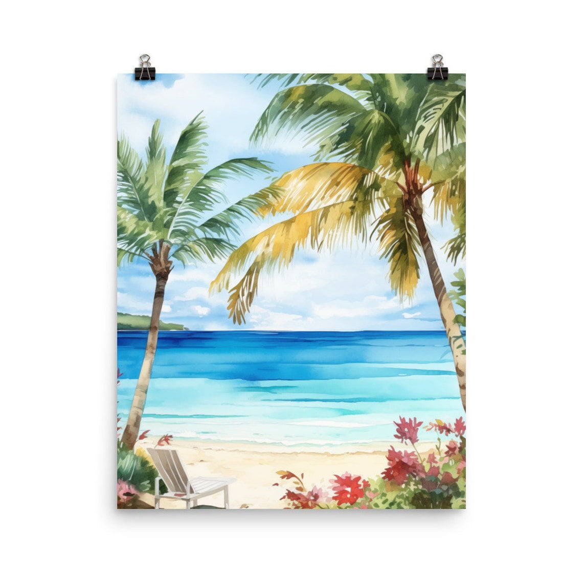 Ocho Rios Jamaica Print, Tropical Beach Scene Art, Caribbean Island ...