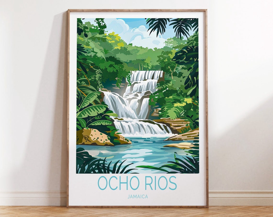Ocho Rios Travel Poster, Jamaica City Print, Ocho Rios Wall Art ...