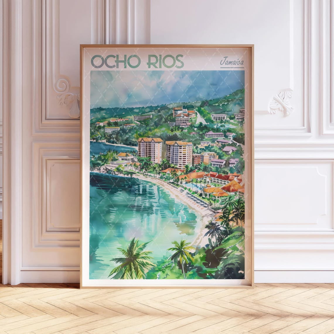 Ocho Rios Watercolor Art Print - Ocho Rios Print - Jamaica South Africa ...