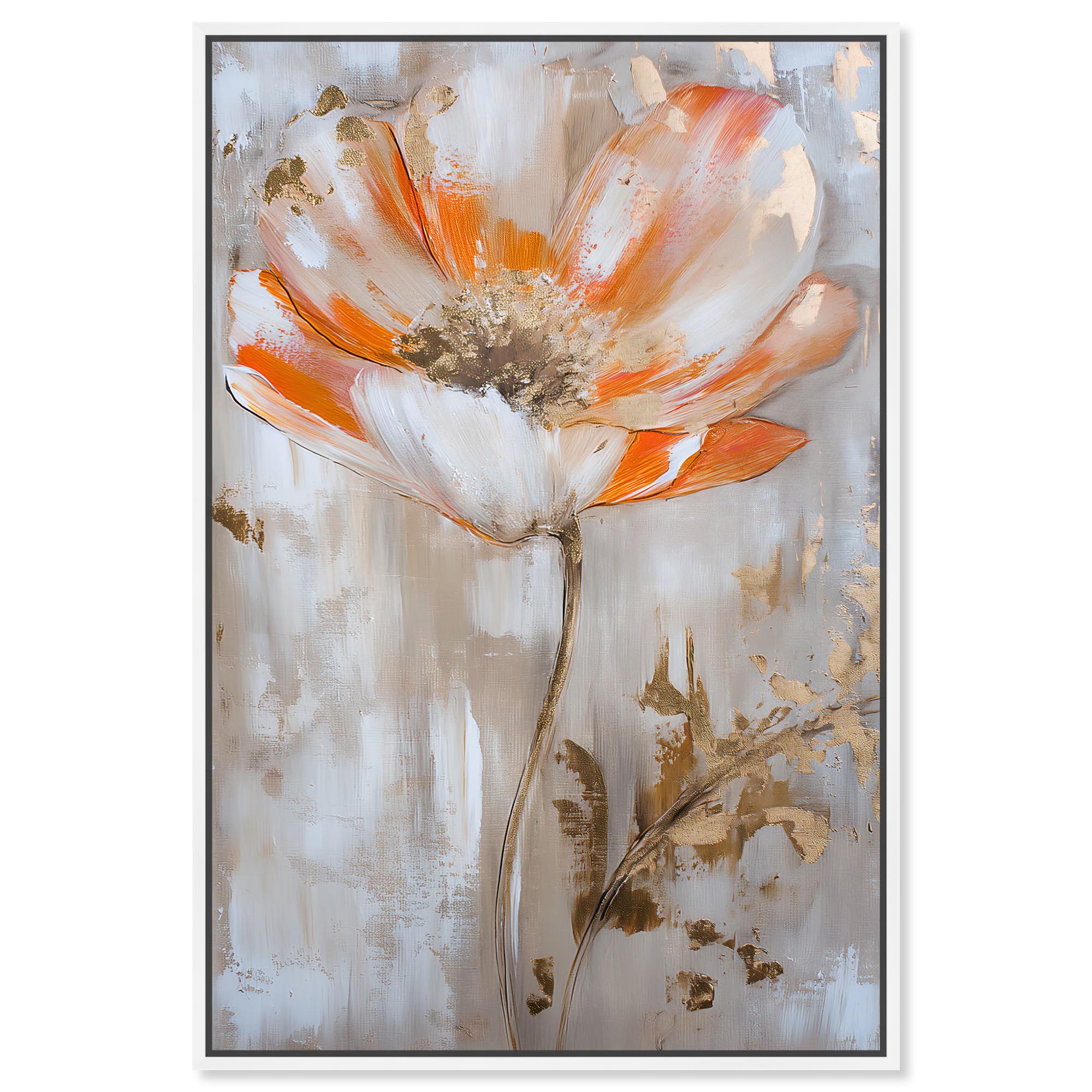 Ochre Whisper I Canvas Pastel Floral Art by Art Remedy, White Frame, 20" x 30" - Walmart.com