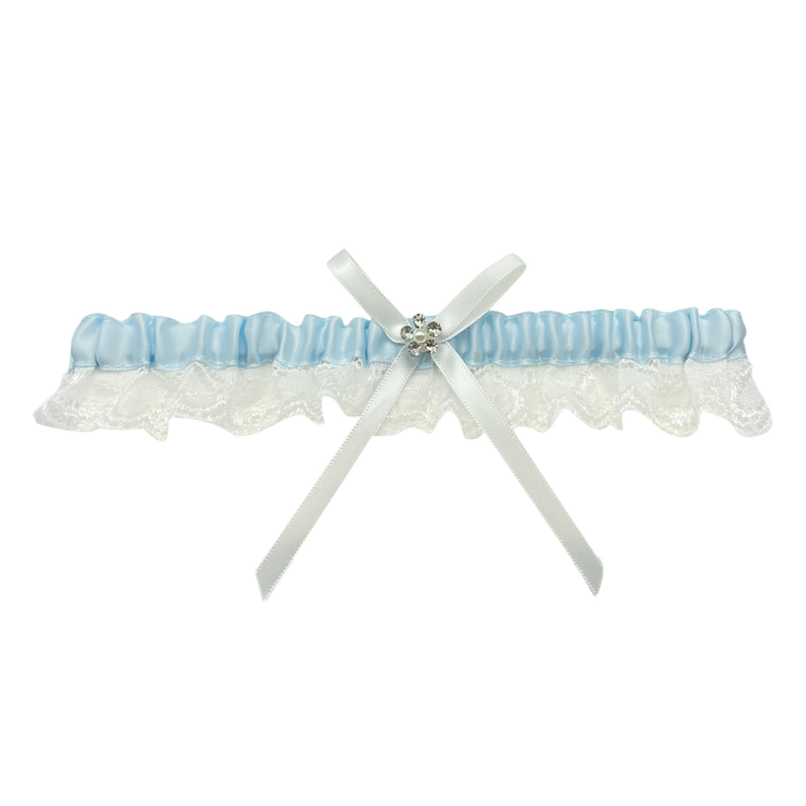 Ociviesr Bride Wedding Garter White Lace Floral Garters Bowknot Stretch ...