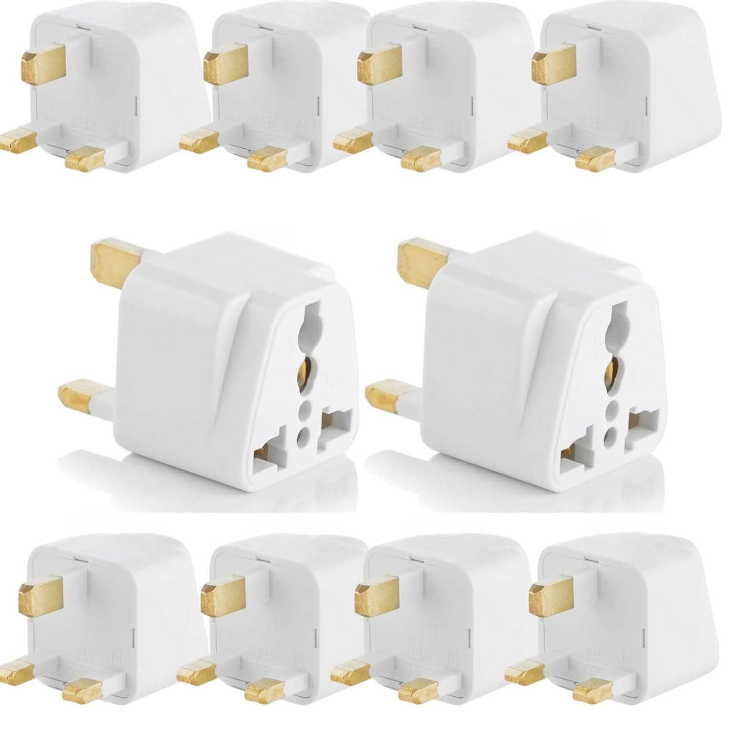 Ocko 3 Prong Pin Plug Type G Adapter UK to Universal Computer Conversion Outlet Plug Adapter ...