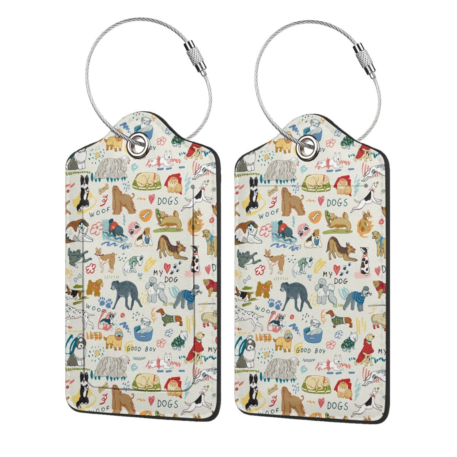 Ocsxa 2 Pcs Luggage Tag For Suitcases Leather Privacy Cover Id Label ...