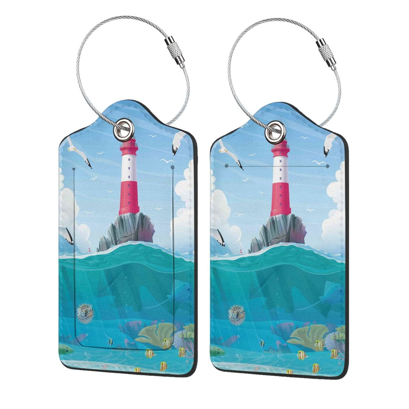 Ocsxa 2 Pcs Luggage Tag For Suitcases Leather Privacy Cover Id Label ...