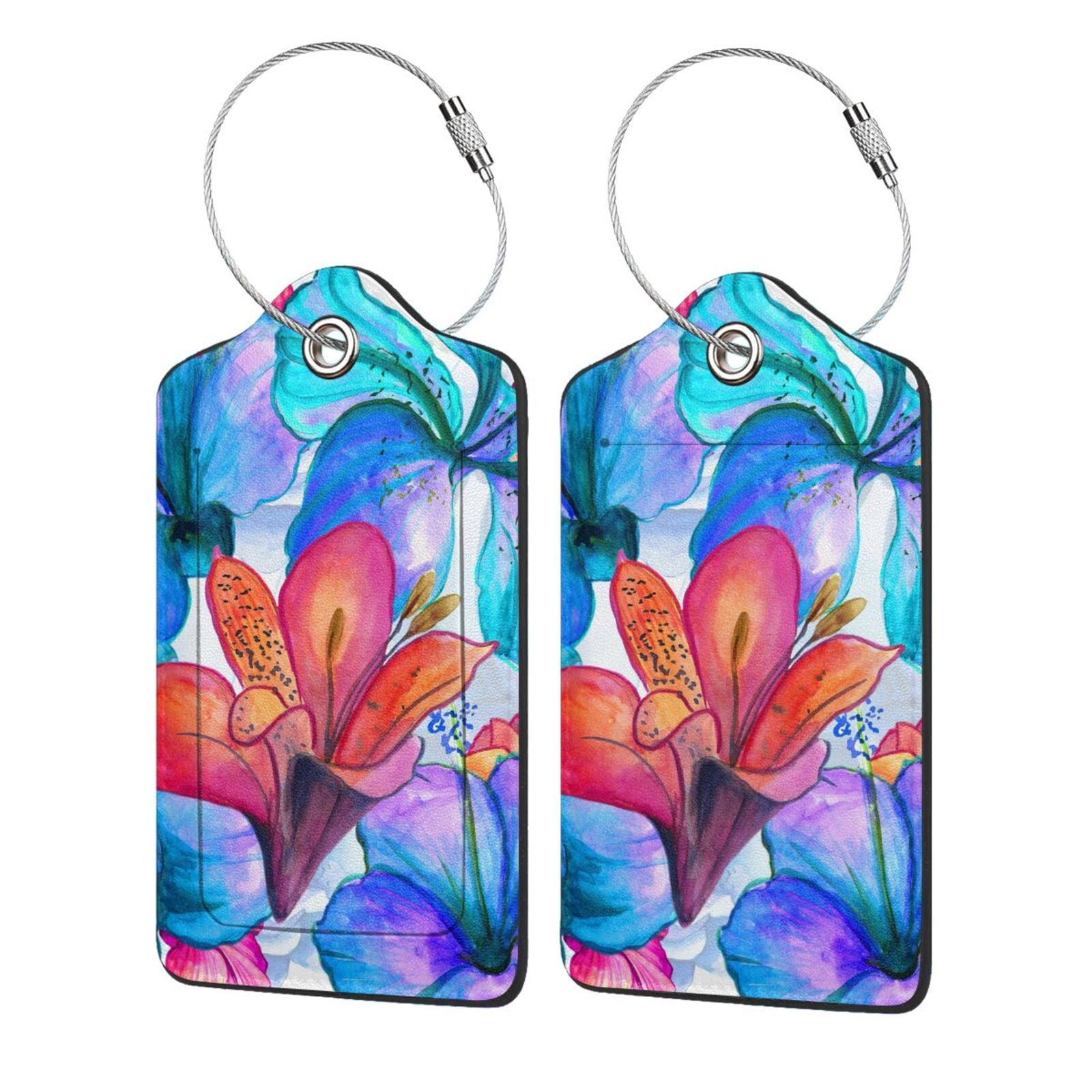 Ocsxa 4 Pcs Luggage Tag For Suitcases Leather Privacy Cover Id Label ...