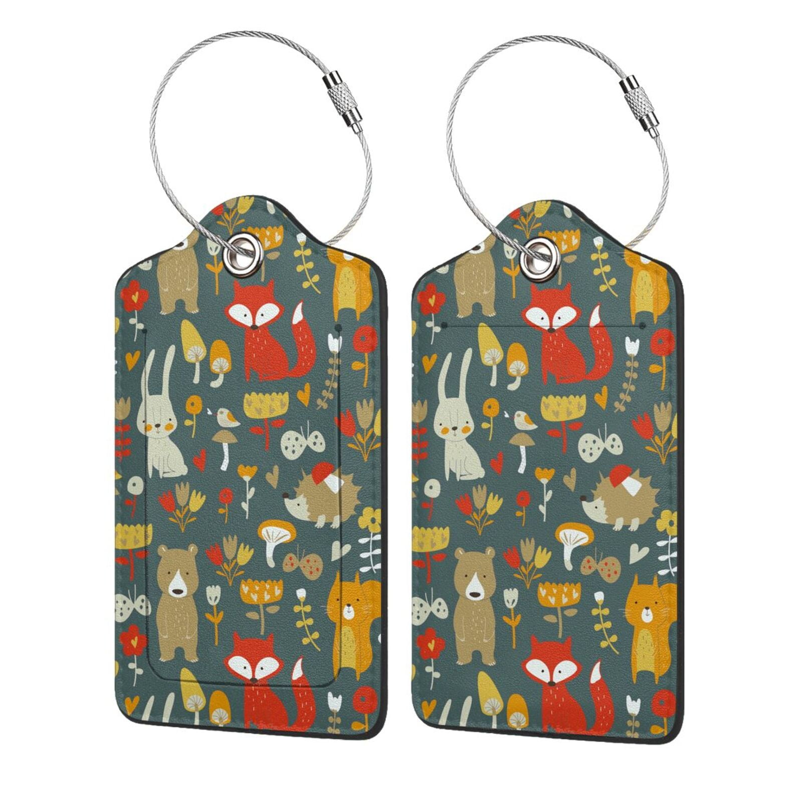 Ocsxa 4 Pcs Luggage Tag For Suitcases Leather Privacy Cover Id Label ...