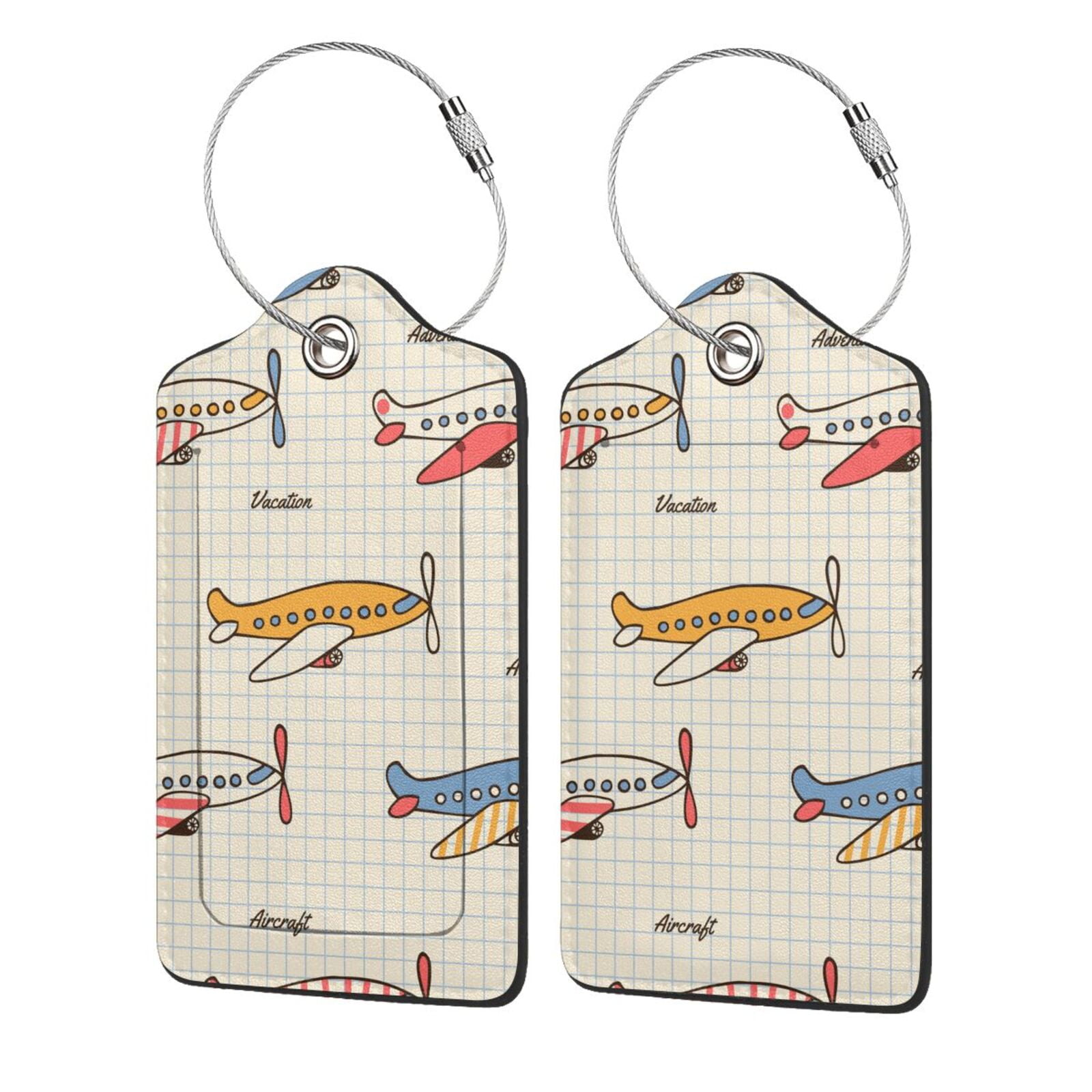 Ocsxa 4 Pcs Luggage Tag For Suitcases Leather Privacy Cover Id Label ...