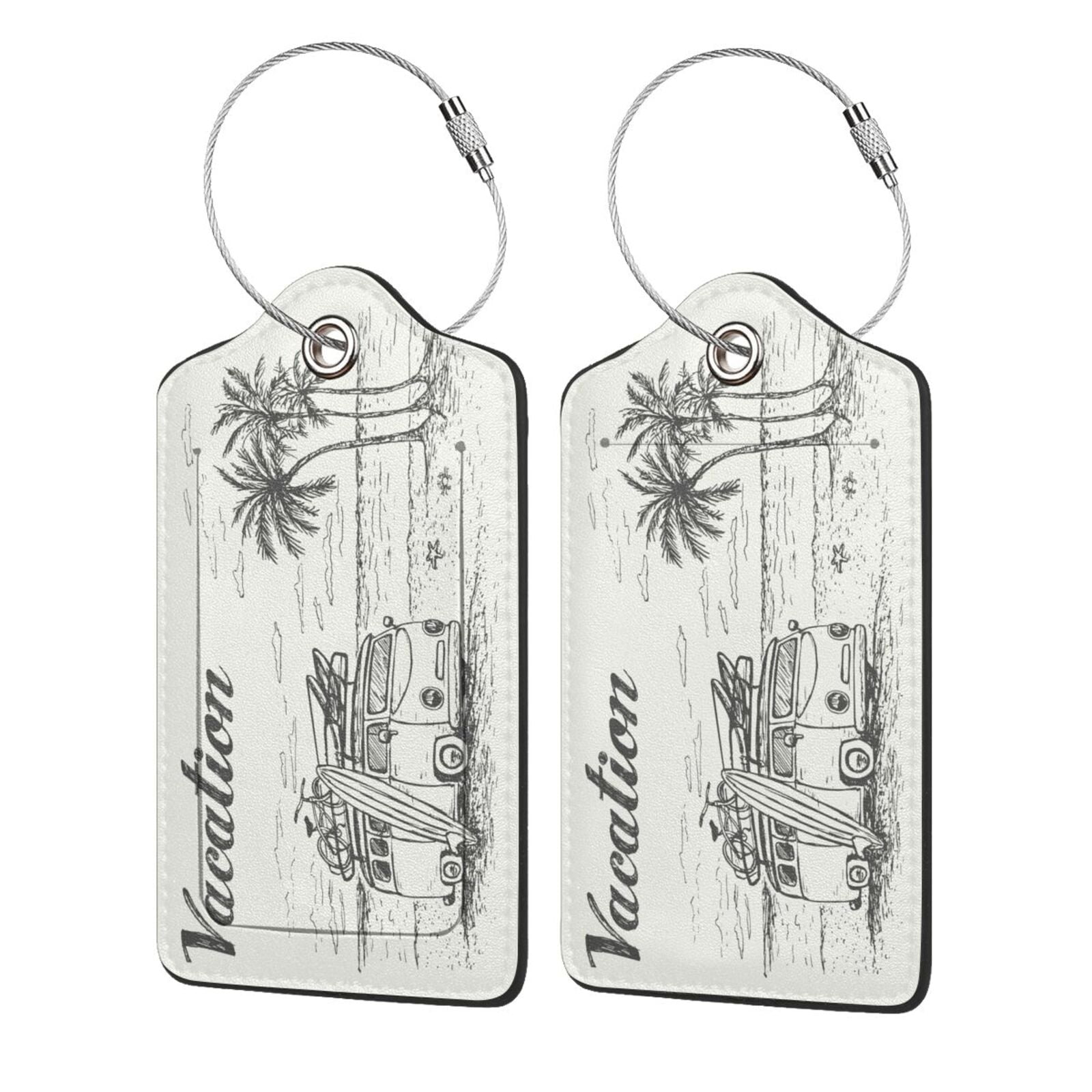 Ocsxa 4 Pcs Luggage Tag For Suitcases Leather Privacy Cover Id Label ...