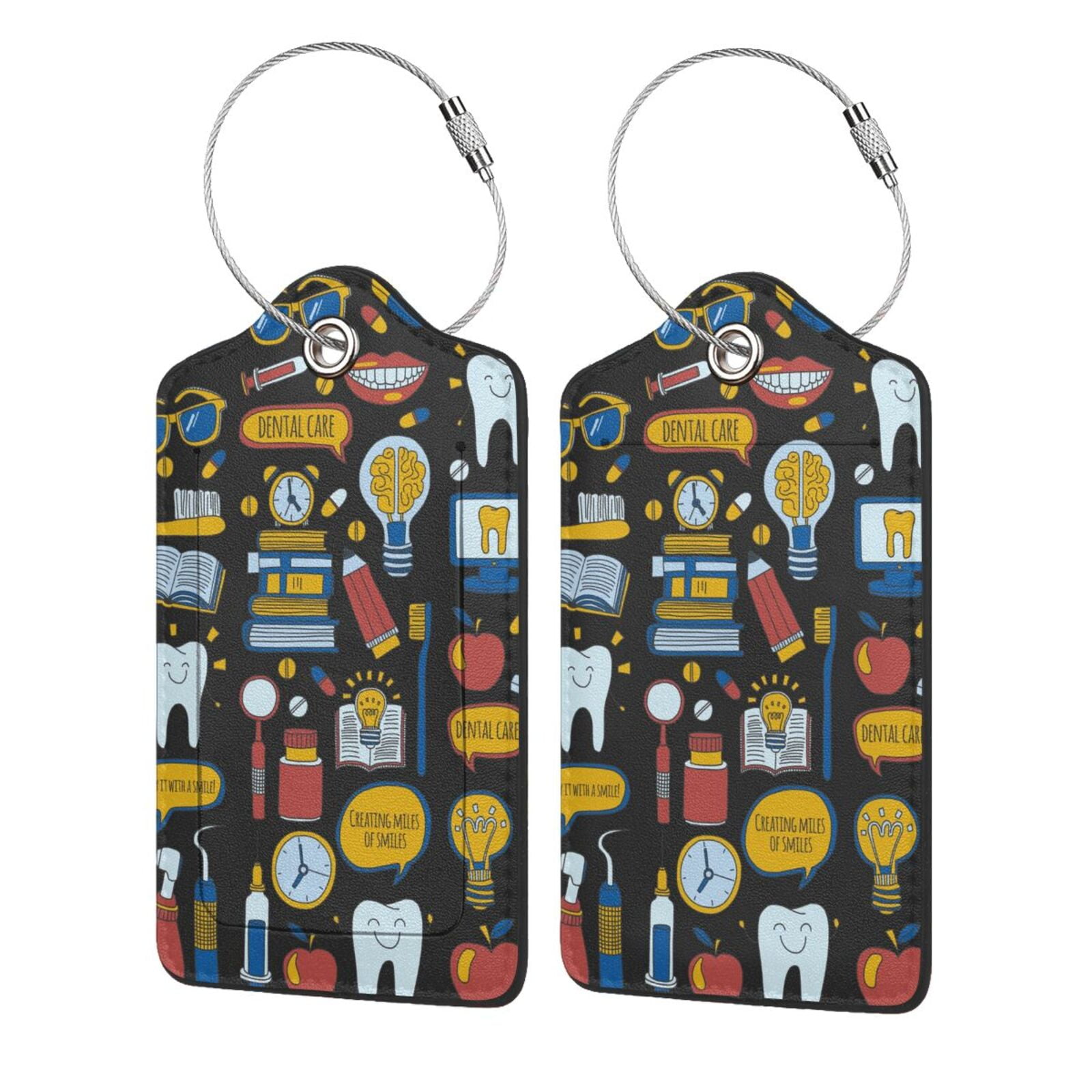 Ocsxa 4 Pcs Luggage Tag For Suitcases Leather Privacy Cover Id Label ...