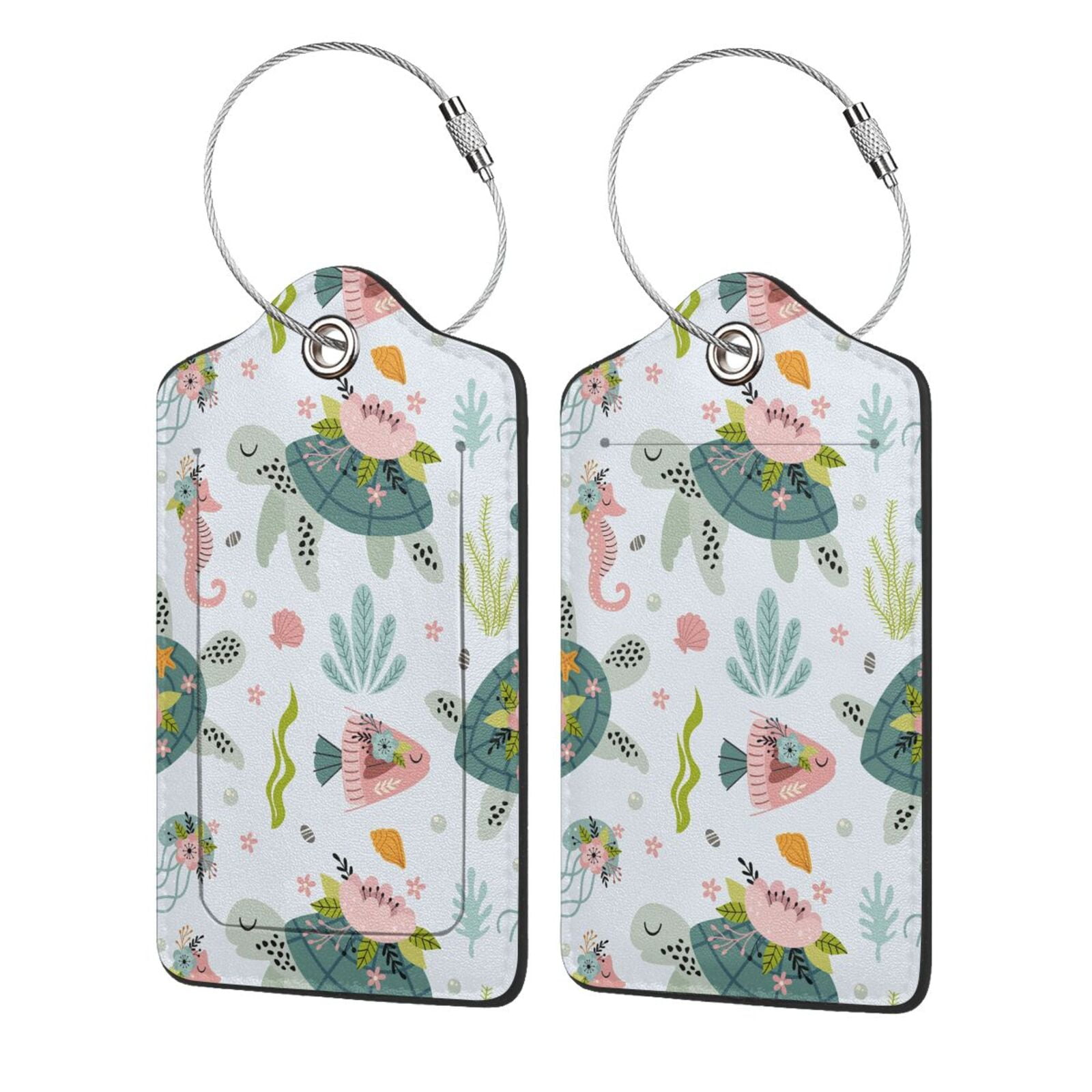 Ocsxa 4 Pcs Luggage Tag For Suitcases Leather Privacy Cover Id Label ...