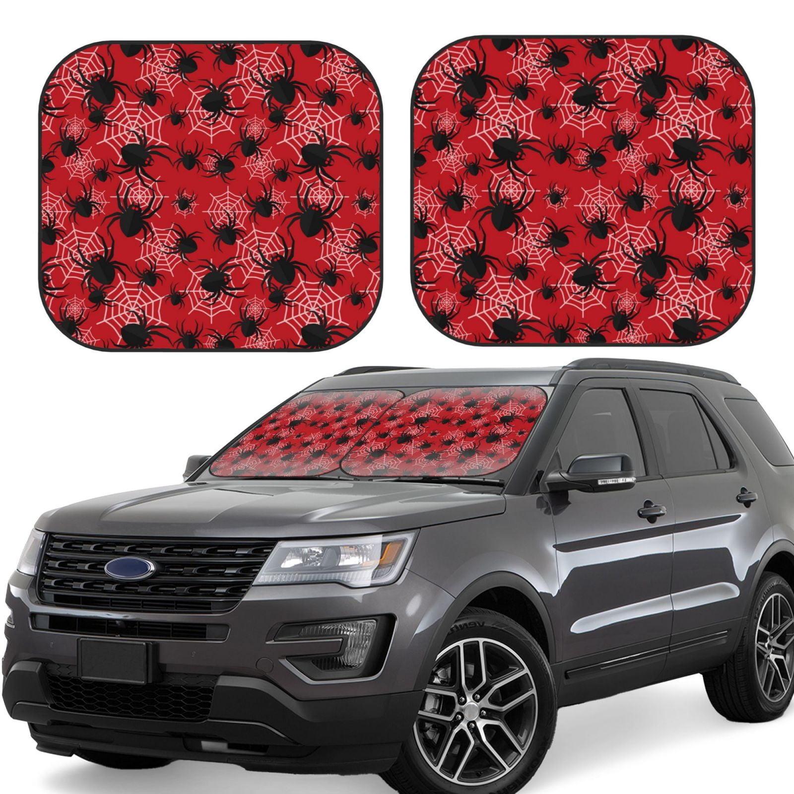Ocsxa A Web With A Spider 1 Print Car Windshield Sun Shade, 2-Piece ...