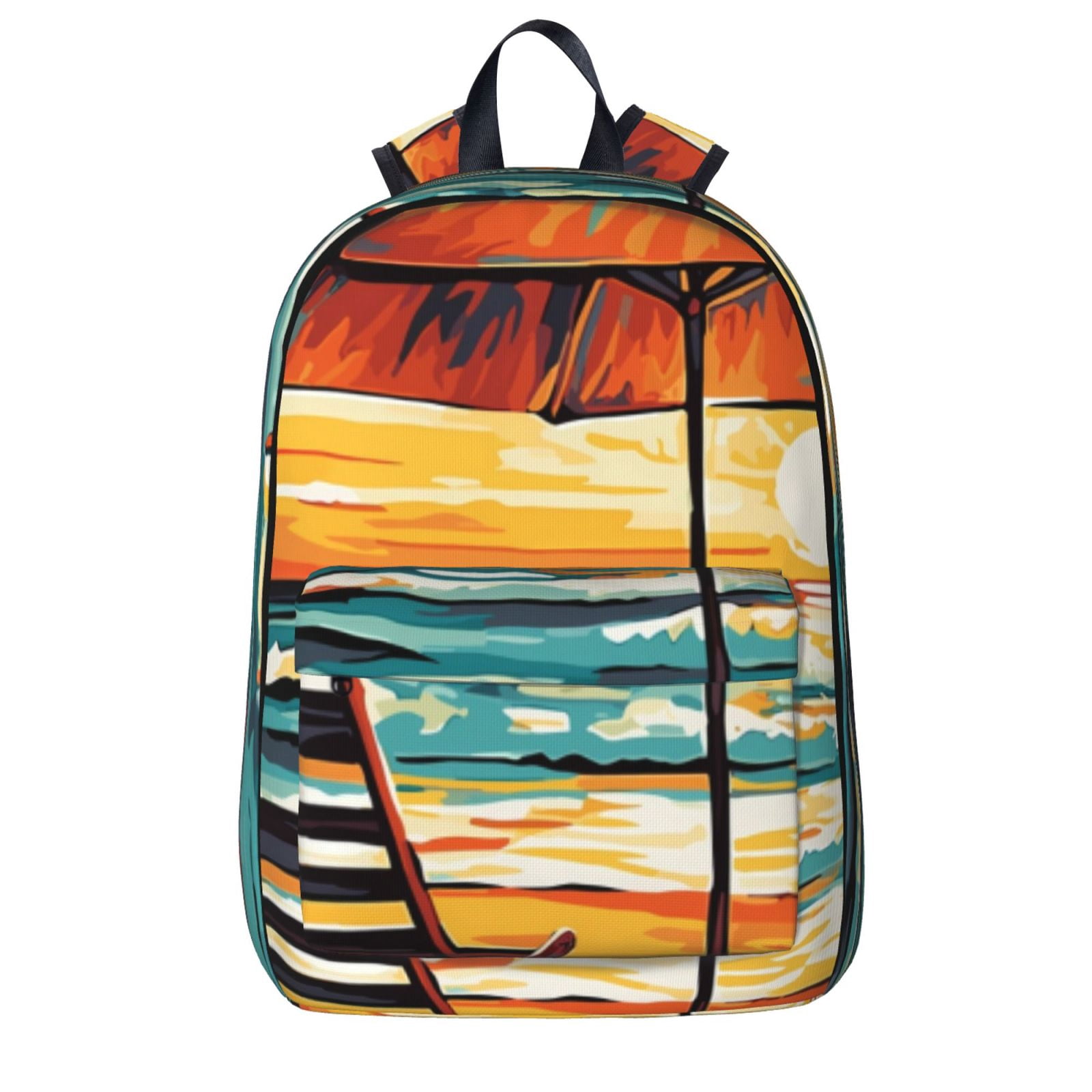 Ocsxa Beach Umbrella Sunset Print School Backpack, Fits 15.6 Inch ...