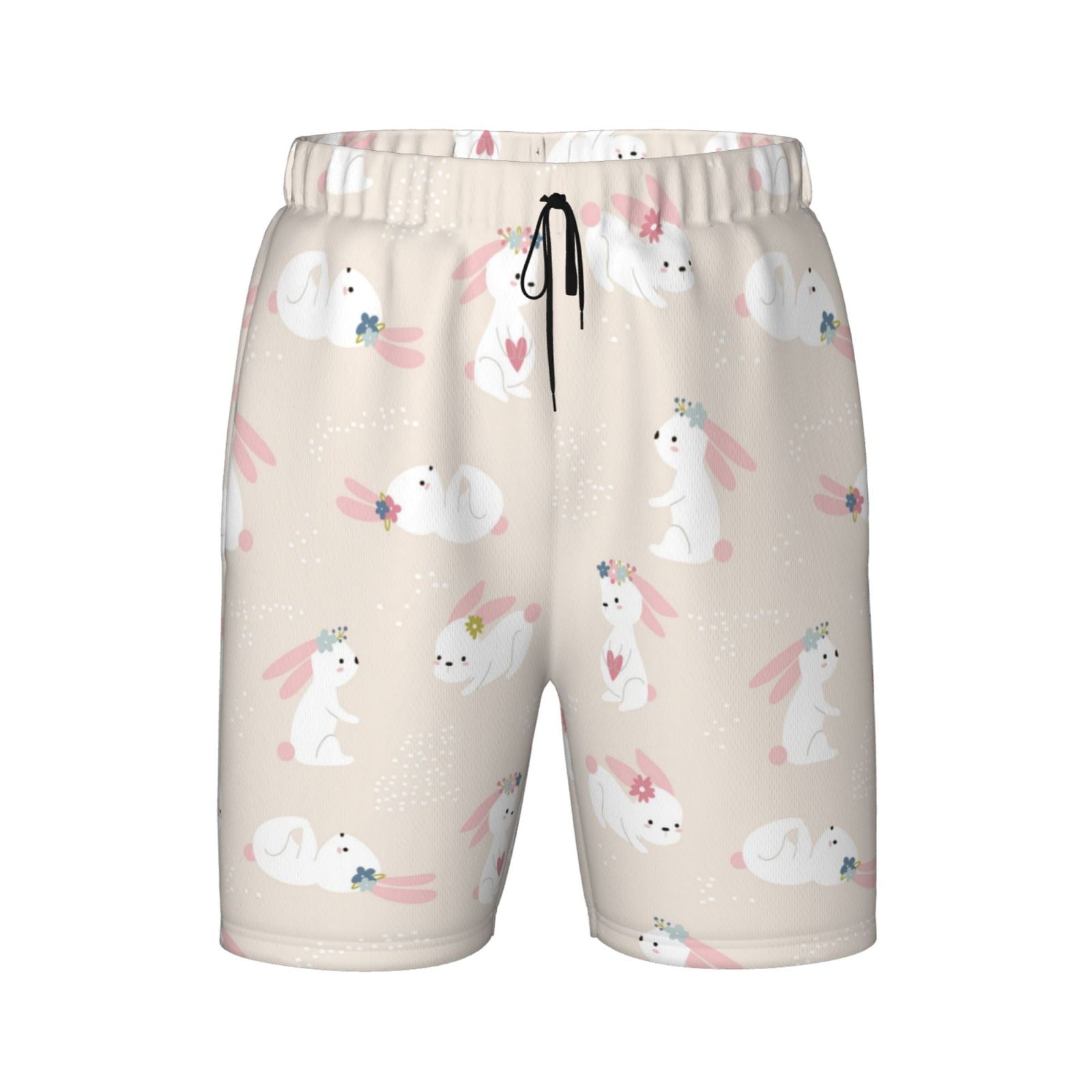Ocsxa Beautiful Rabbit Print Boys Swim Trunks Compression Liner Swim ...