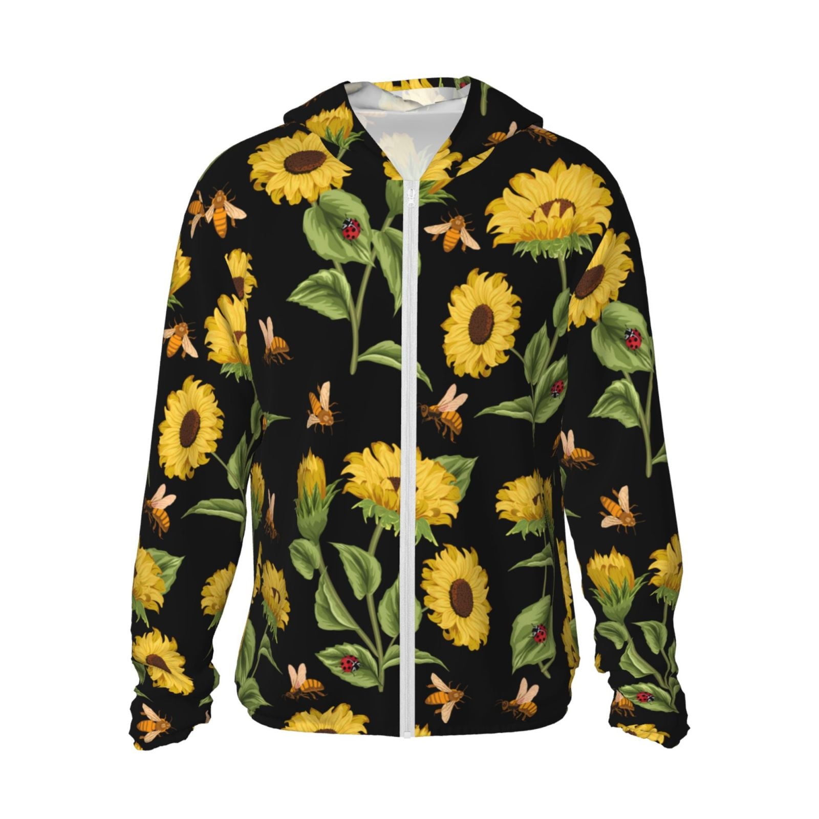 Ocsxa Bees And Sunflowers Women'S Men'S Full Zip Upf 50+ Sun Protection ...