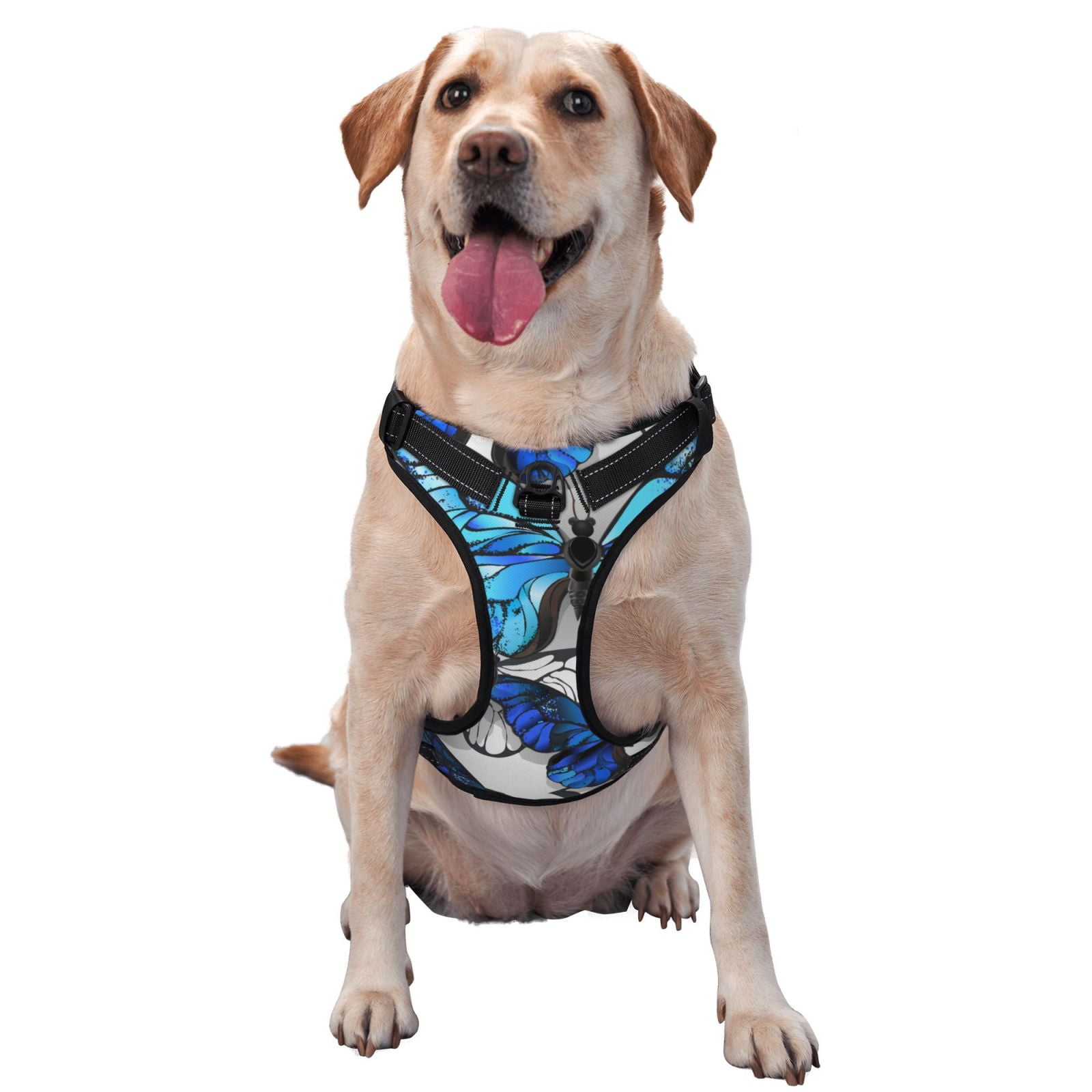 Ocsxa Blue And White Butterflies Dog Harness For Small Large Dogs, No ...