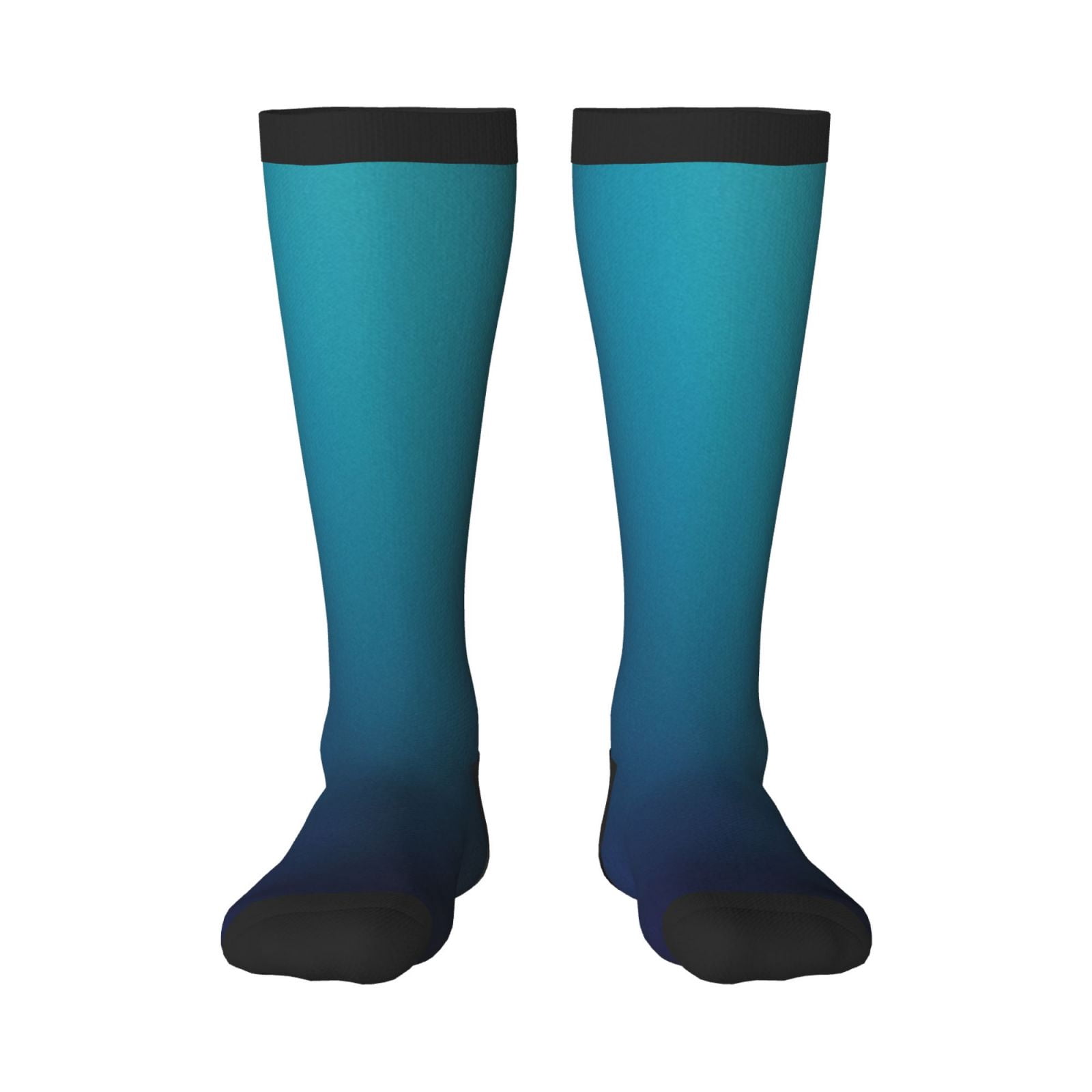 Ocsxa Blue and Teal Gradient Print Athletic Crew Socks Men and Women ...