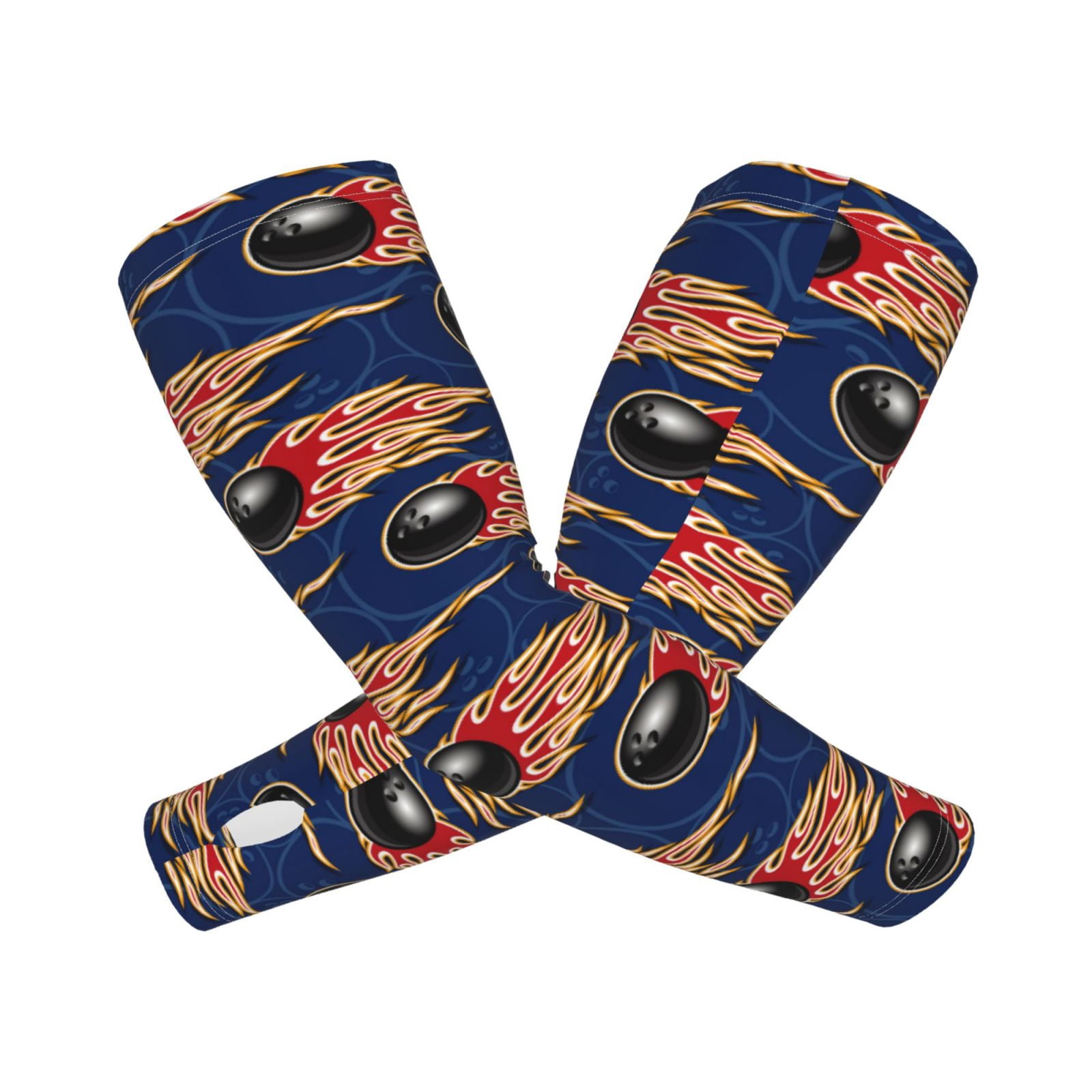 Ocsxa Bowling Ball And Flame Print Unisex UV Sun Protection Arm Sleeves ...