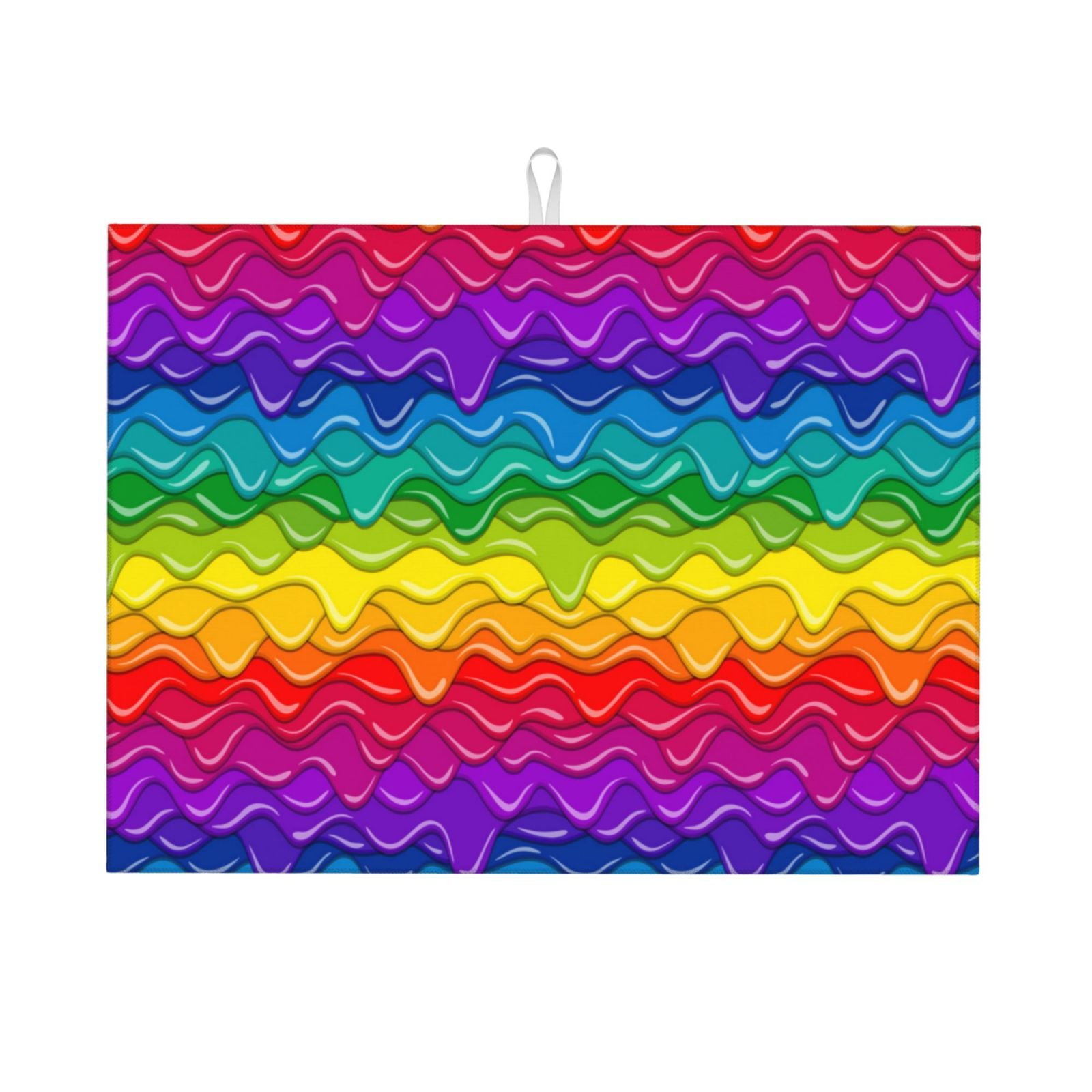 Ocsxa Bright Rainbow Dish Drying Mat for Kitchen Counter, Coffee Bar ...