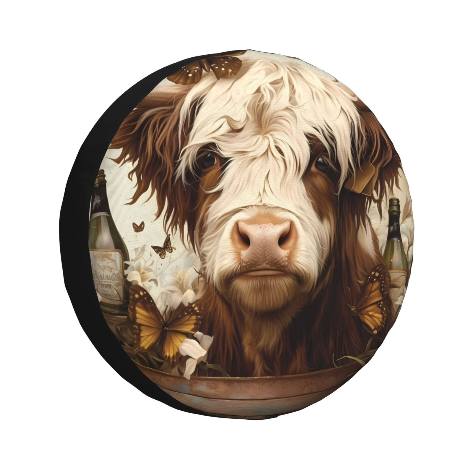 Ocsxa Butterfly Cow Barrel Print Tire Cover 14-17 inch Wheel Protector ...