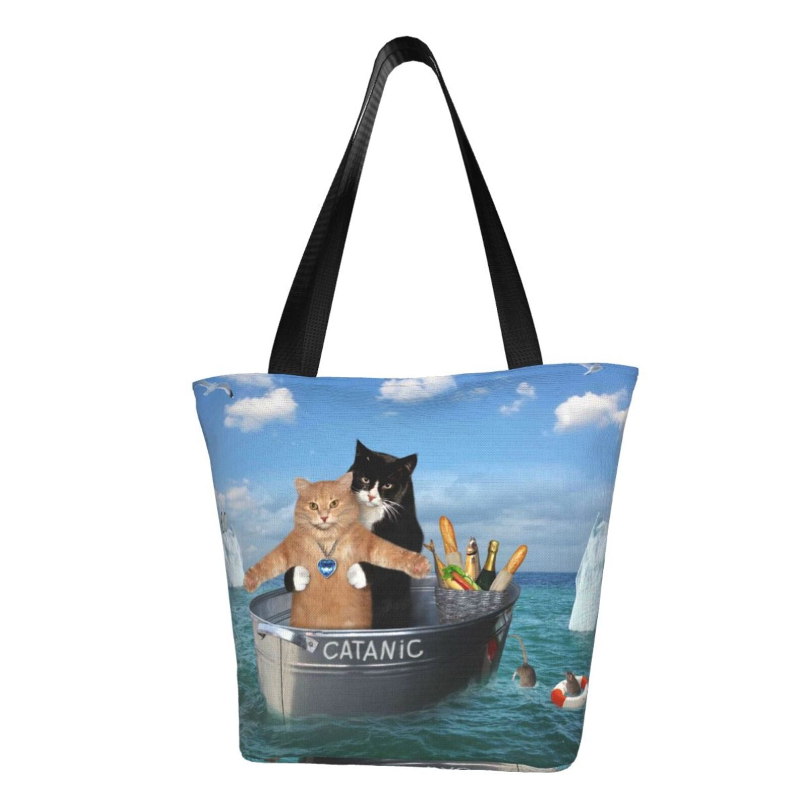 Ocsxa Canvas Tote Bag With Zipper,Durable Portable Reusable Canvas Tote ...