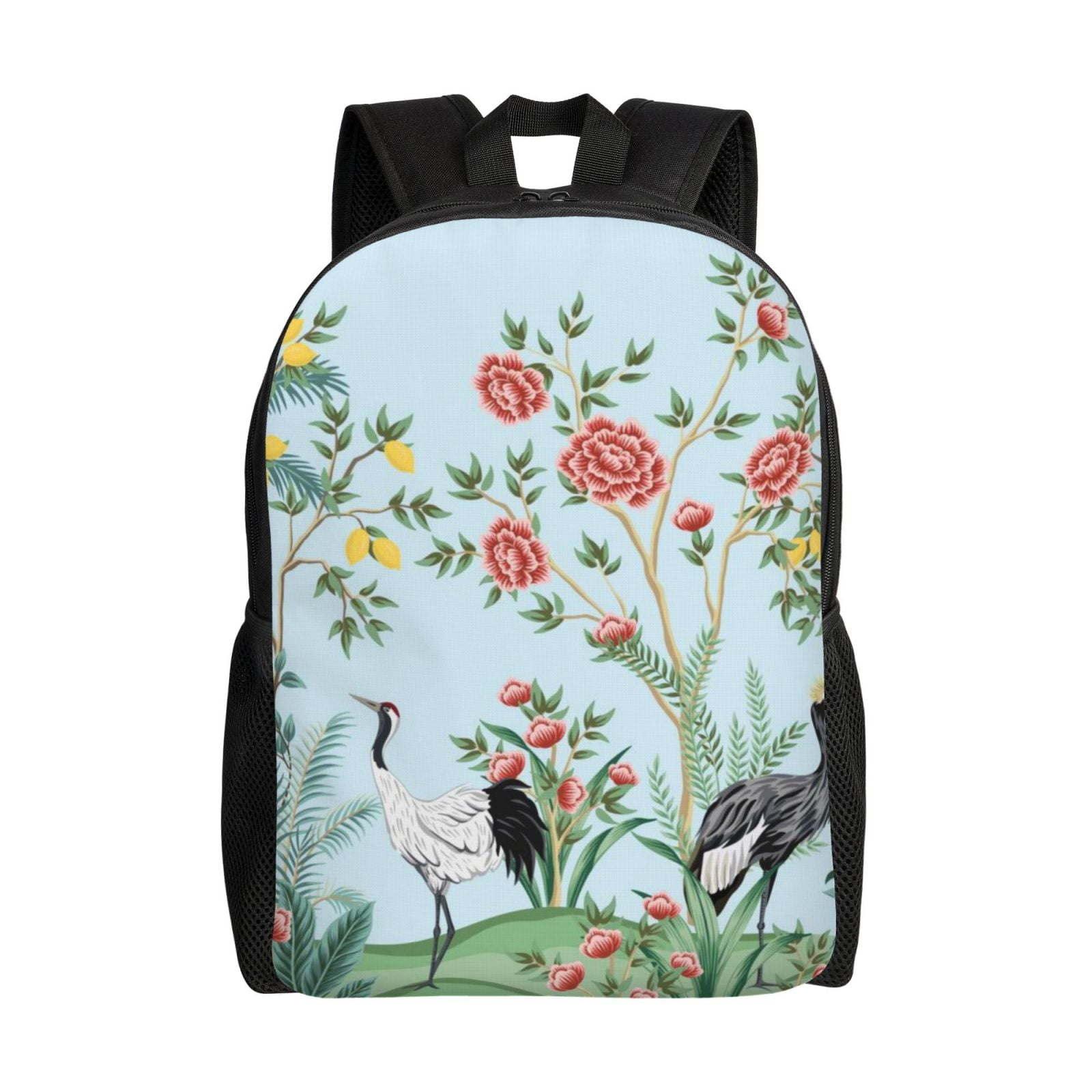 Ocsxa Chinoiserie Floral Palm Tree Backpack - Travel,or Work Bookbag ...