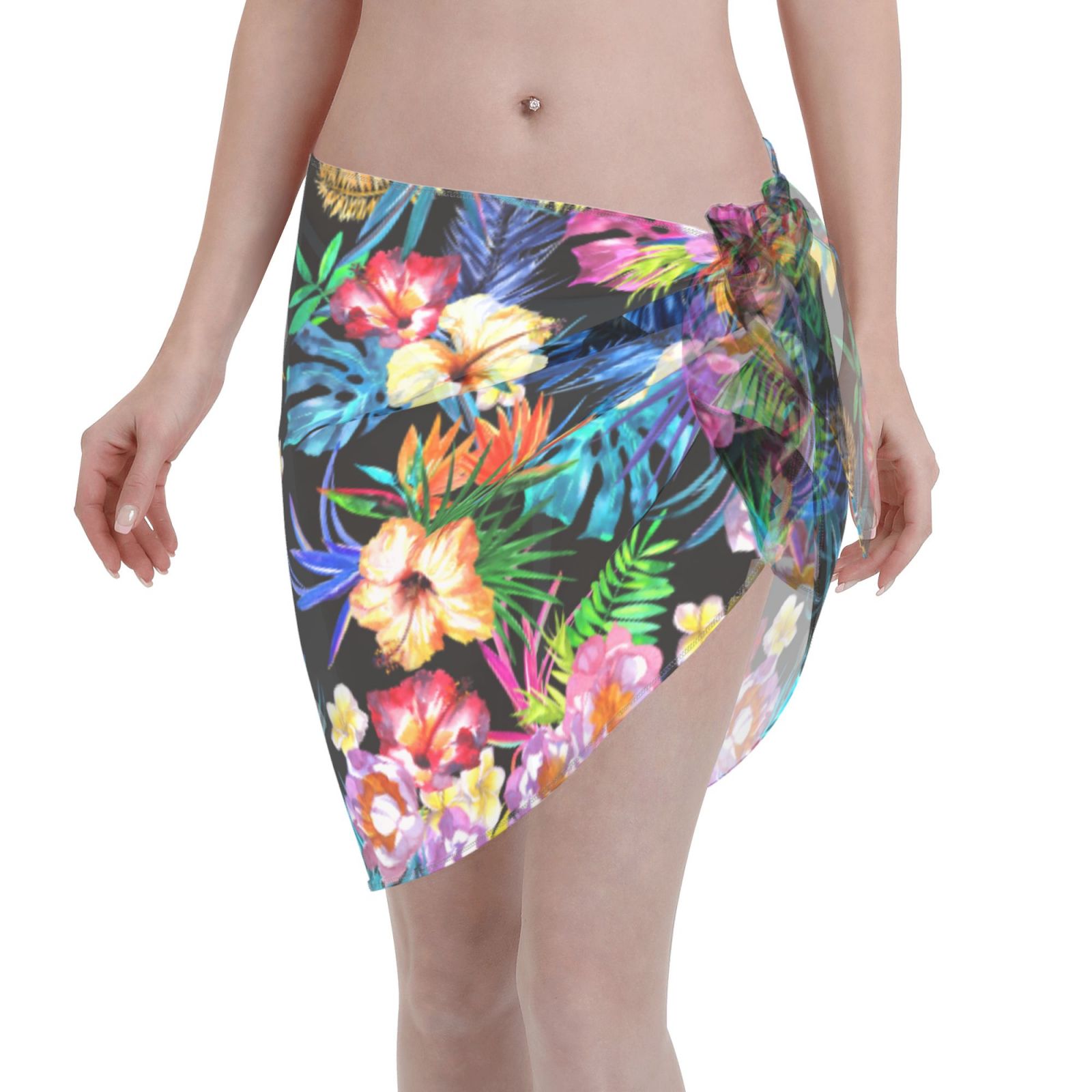 Ocsxa Colorful Flowers Print Sarong Coverups For Women Bathing Suit ...