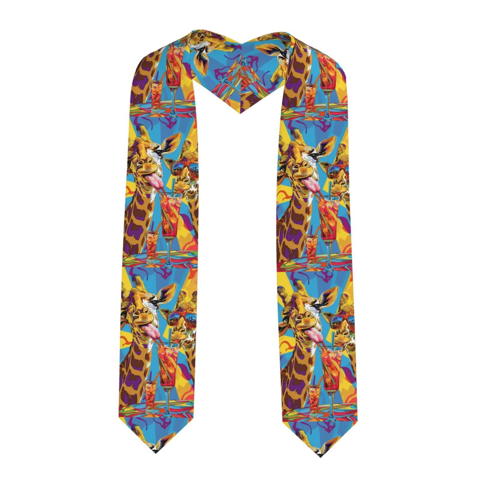 Ocsxa Colorful Giraffes with Drinks for Unisex Adult Graduation Stole ...