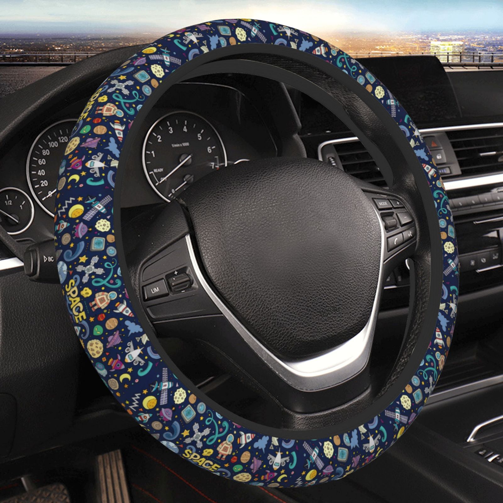 Ocsxa Colorful Space Steering Wheel Cover,Universal 15 Inch Anti Slip ...