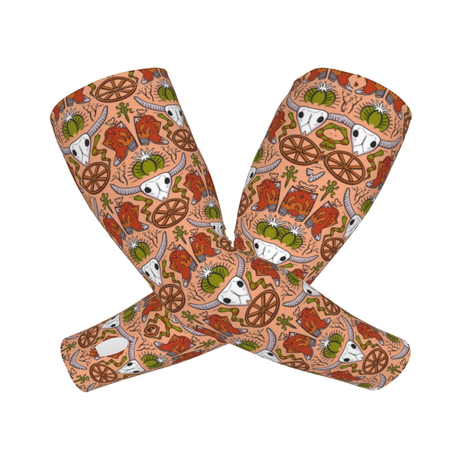Ocsxa Cow Skull Print Unisex UV Sun Protection Arm Sleeves,UPF 50 ...