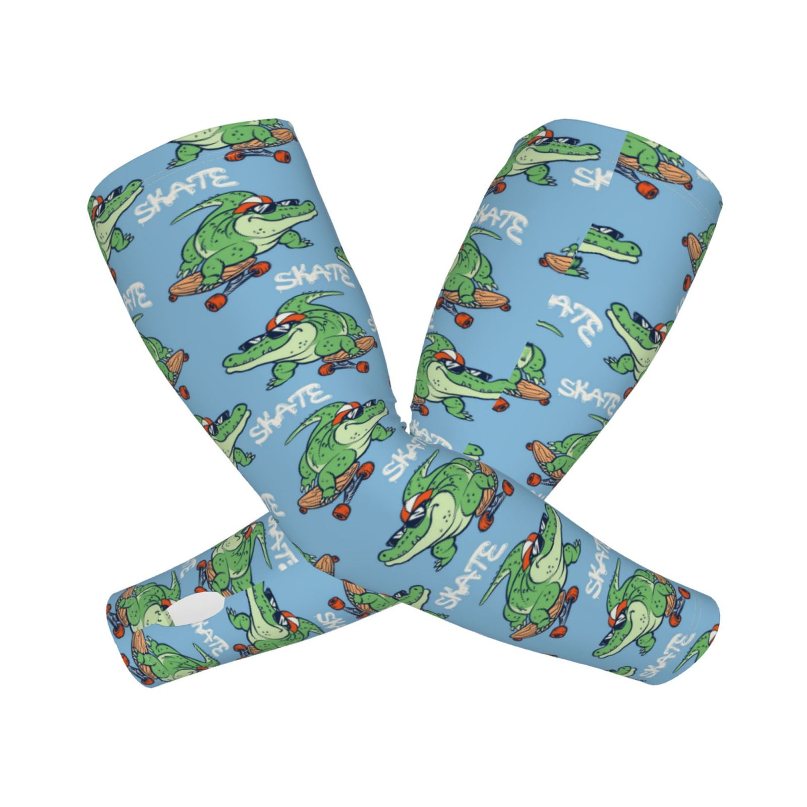 Ocsxa Crocodile Riding Skateboard Print Unisex UV Sun Protection Arm ...