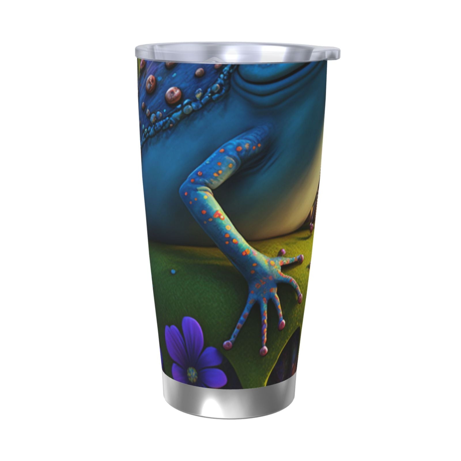 Ocsxa Cute Blue Frog Pattern 20oz Travel Coffee Mug with Flip Lid ...