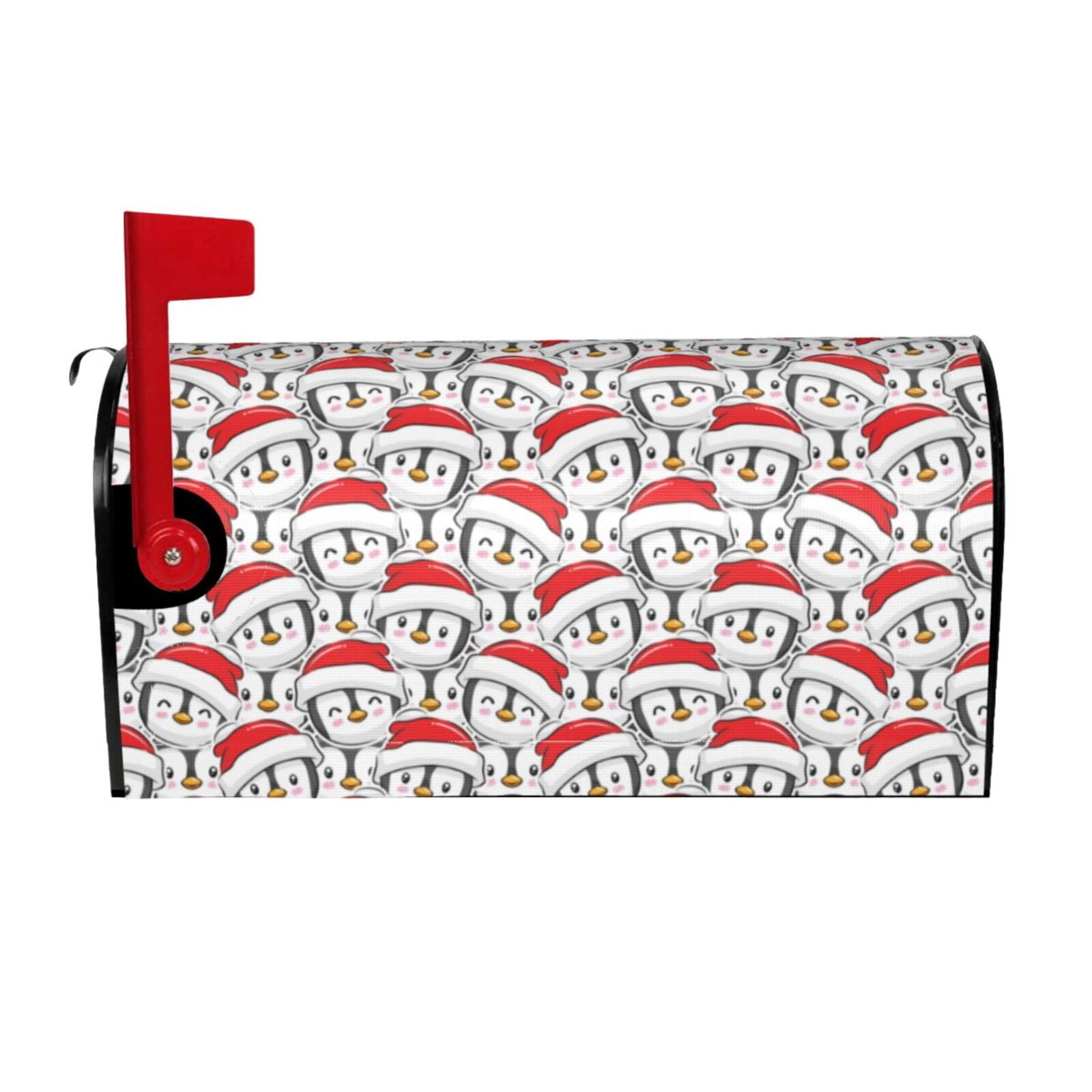 Ocsxa Cute Christmas Hat Penguin Print Mailbox Covers,Magnetic Mailbox ...
