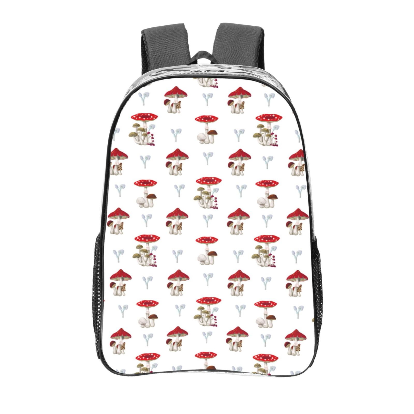 Ocsxa Different Mushrooms Pattern Clear Backpack,Transparent Bag for ...