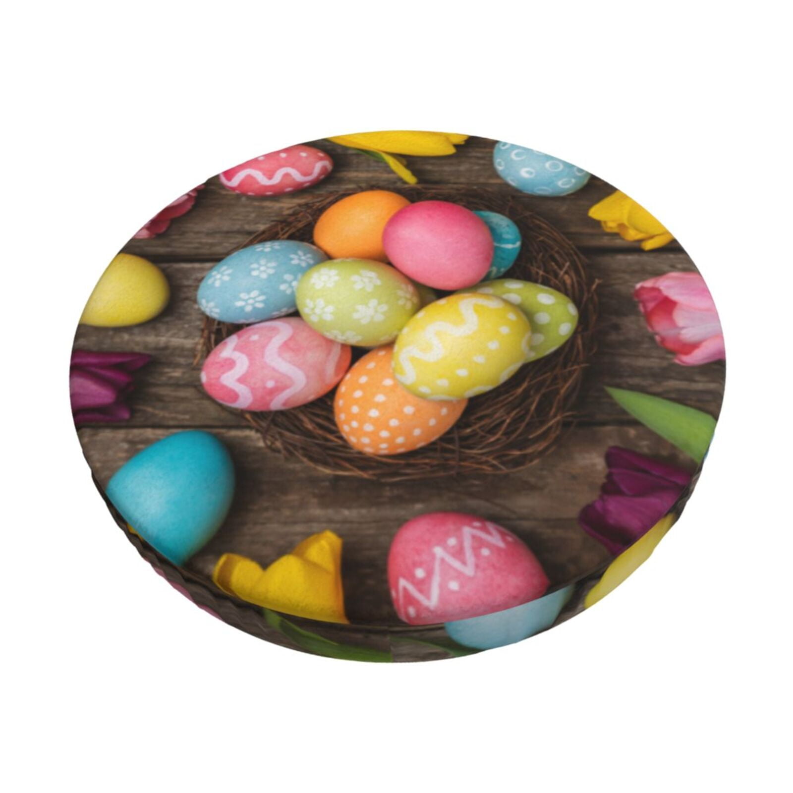 Ocsxa Easter eggs Pattern Stool Covers Round,Seat Cushion for Round Bar ...