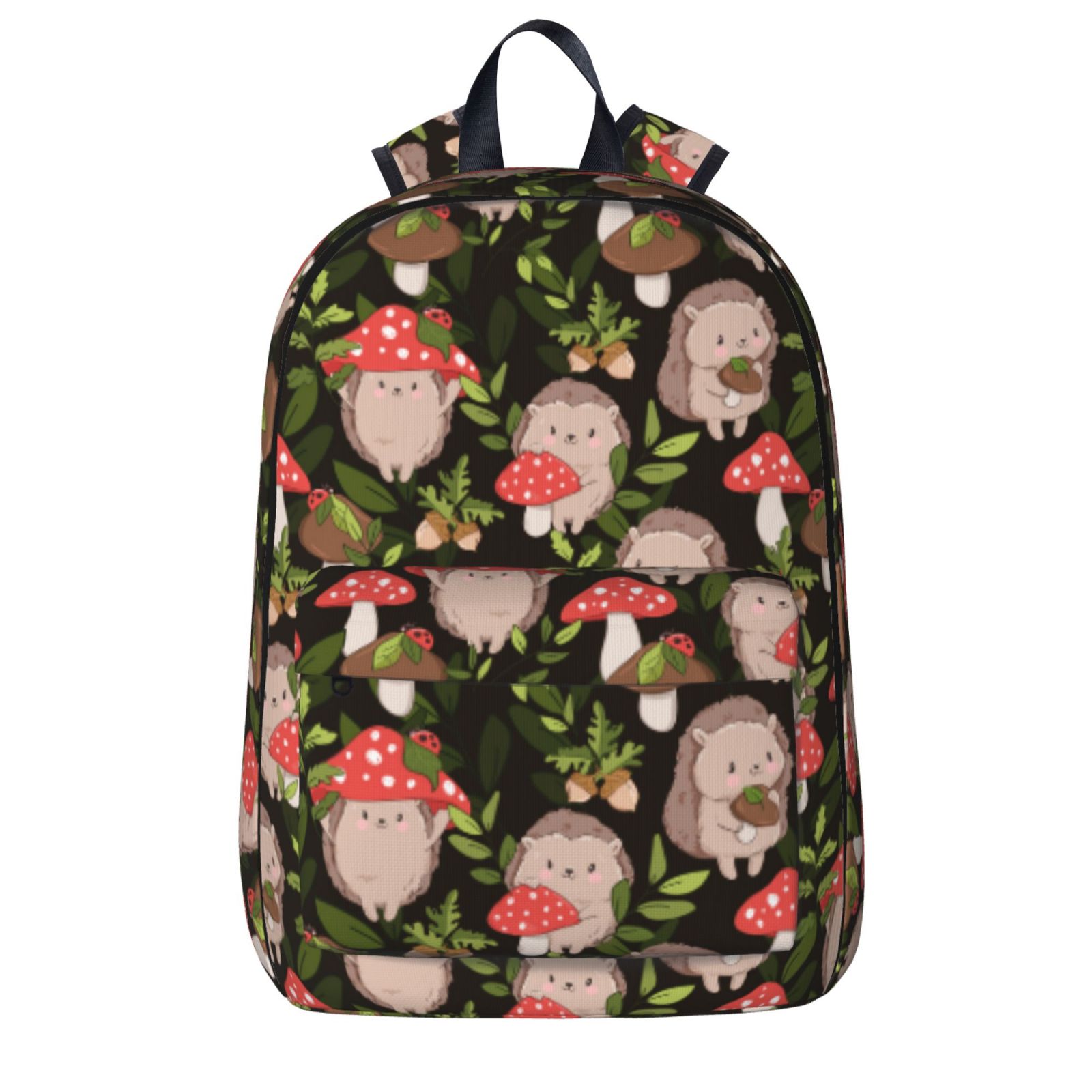 Ocsxa Edgehog and Mushrooms Print School Backpack, Fits 15.6 Inch ...