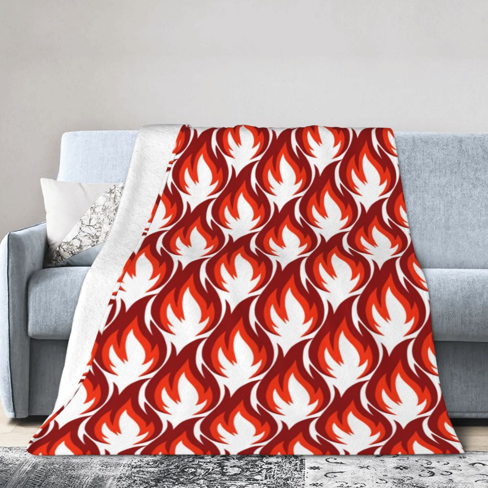 Ocsxa Flannel Fleece Fire Symbols Print Throw Blanket, Lightweight ...