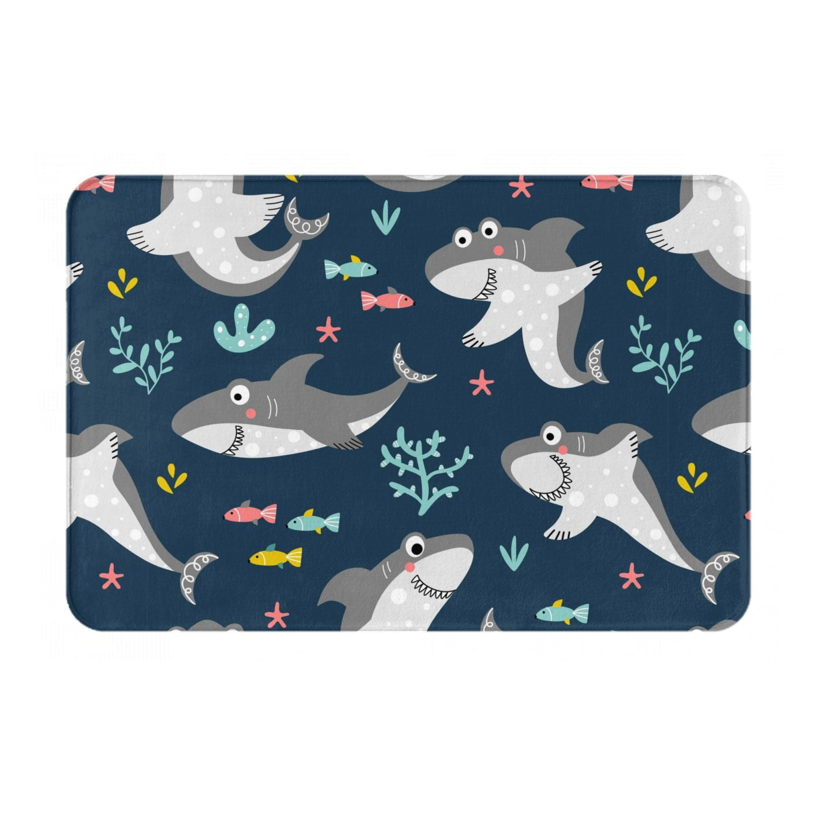 Ocsxa Friendly Smiling Sharks Door Mat 16"X24", Indoor/Outdoor Mat ...