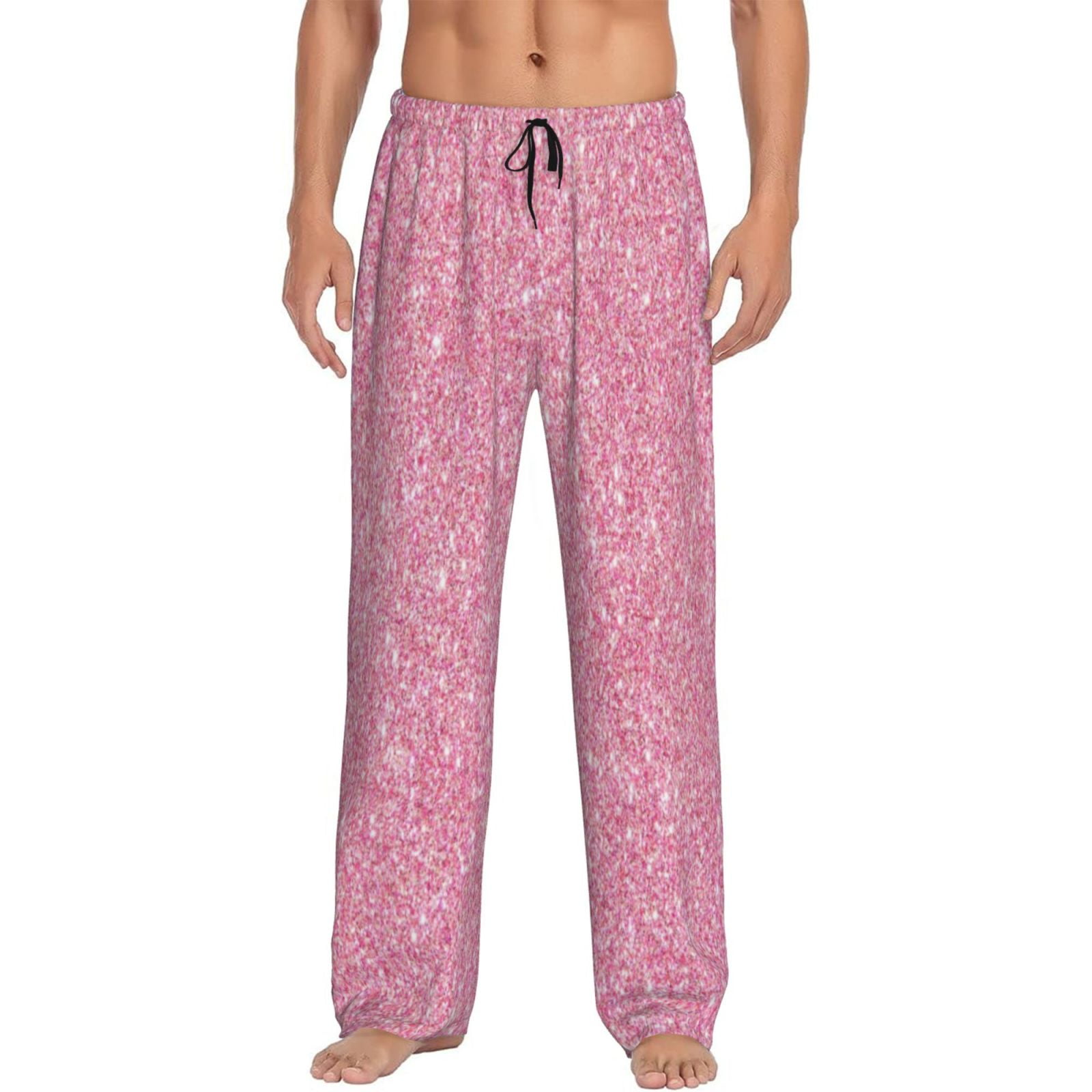 Ocsxa Glitter Pink Print Adult Sleep Lounge Pajama Pants,Super Soft Men ...