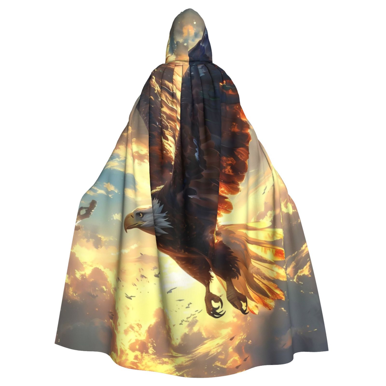 Ocsxa Golden Sky Bald Eagle Print Adult Hooded Cap,Long Halloween ...