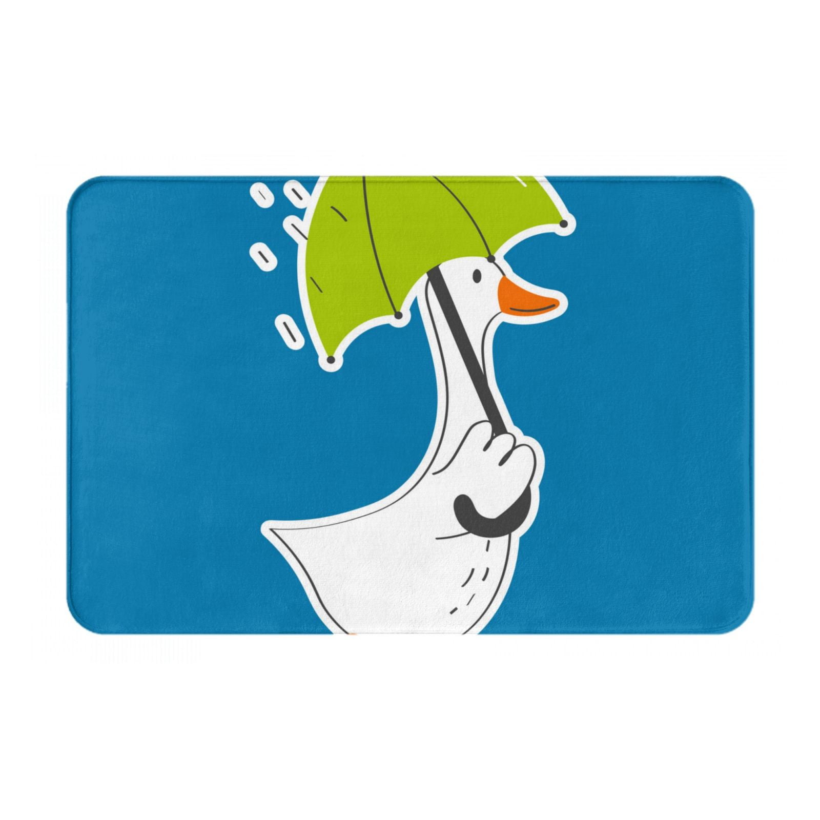 Ocsxa Goose Holding An Umbrella Door Mat 16"X24", Indoor/Outdoor Mat ...