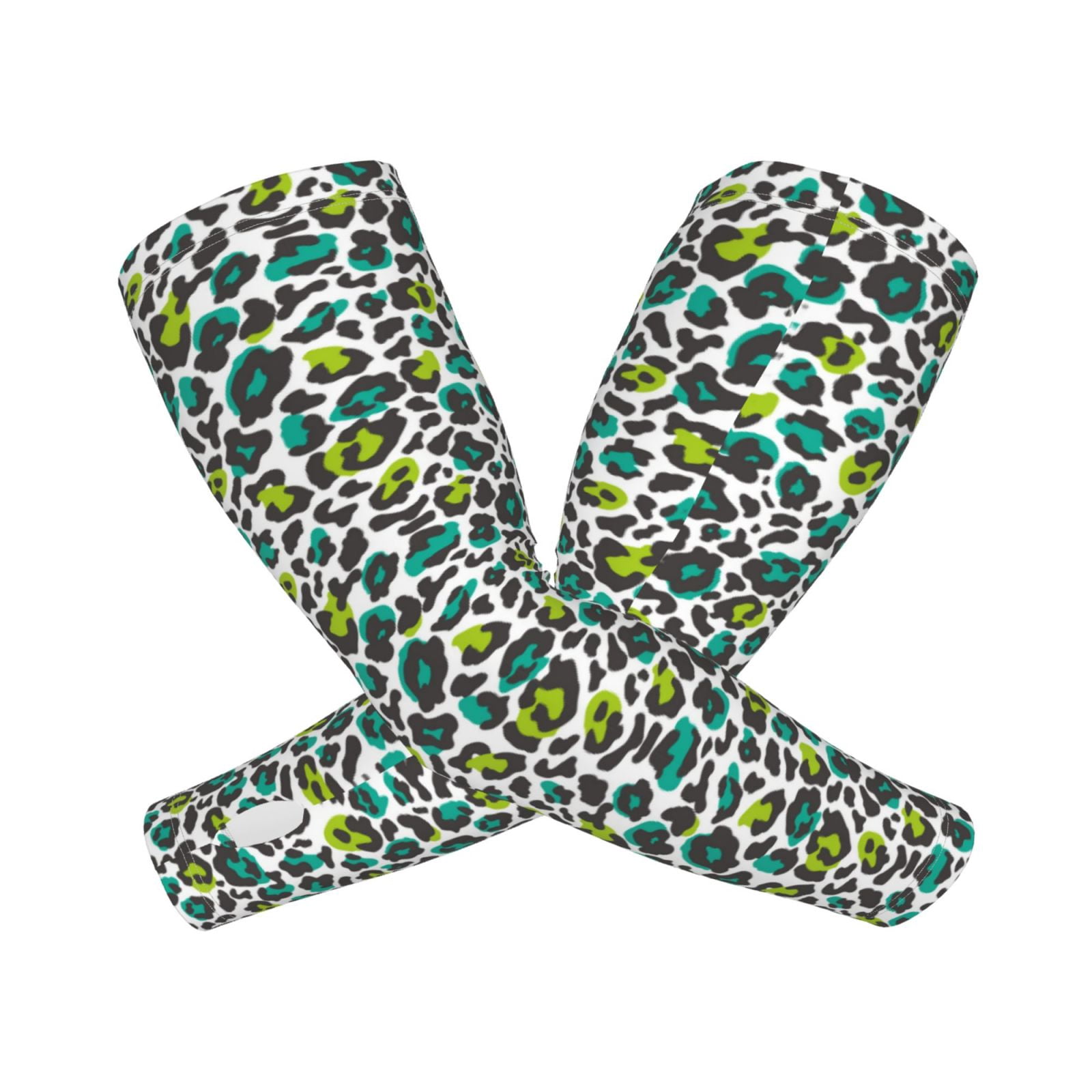 Ocsxa Green Leopard Print Unisex UV Sun Protection Arm Sleeves,UPF 50 ...