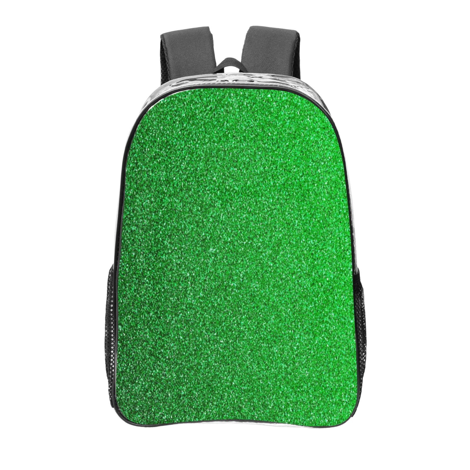 Ocsxa Green Sparkling Shiny Pattern Clear Backpack,Transparent Bag for ...