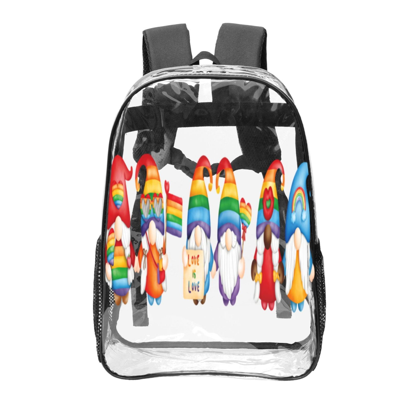 Ocsxa Happy Pride Gnome Pattern Clear Backpack,Transparent Bag for ...