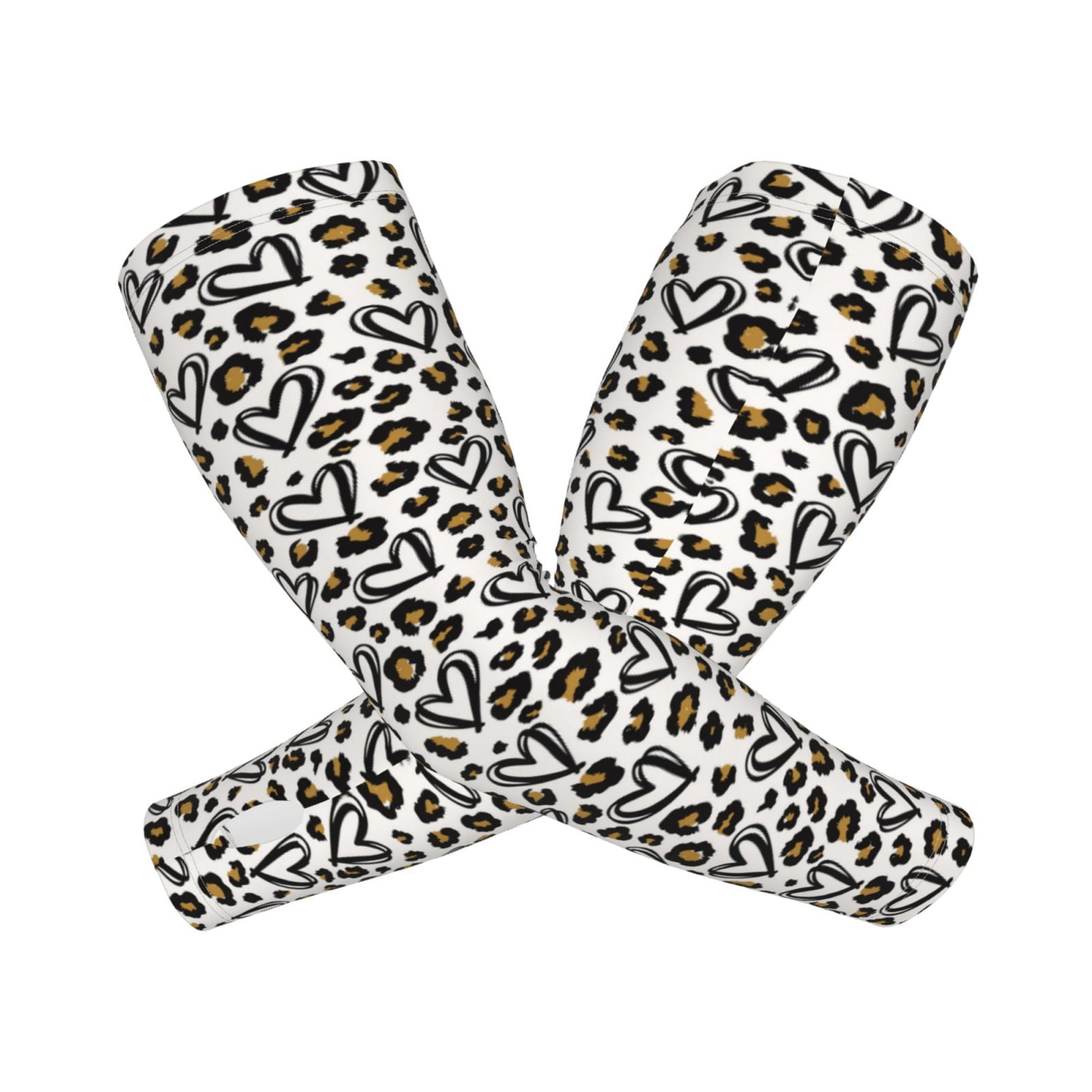 Ocsxa Heart Leopard Print Unisex UV Sun Protection Arm Sleeves,UPF 50 ...